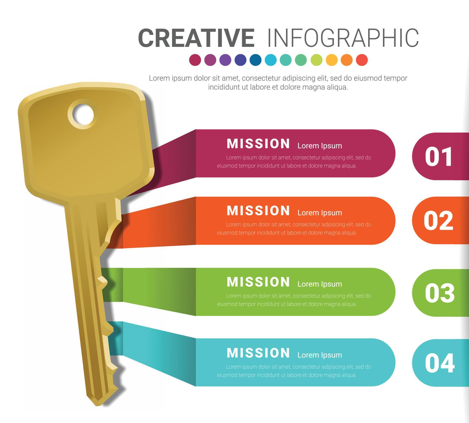 Key infographics design for Presentation business 5424002 Vector Art at ...
