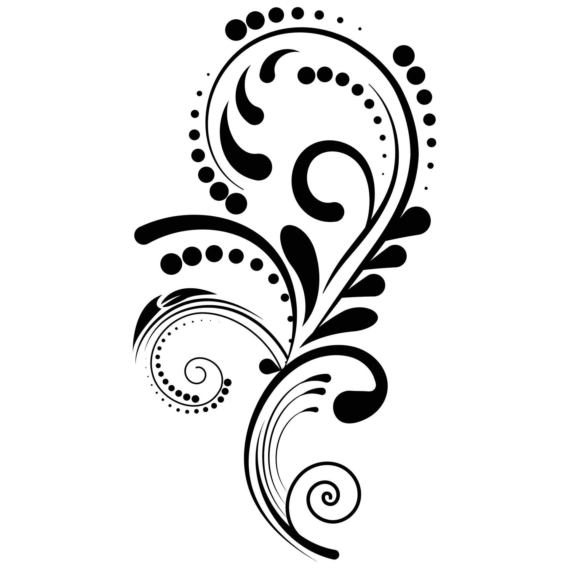 vector isolated scroll pattern tattoo, illustration 5424442 Vector Art ...