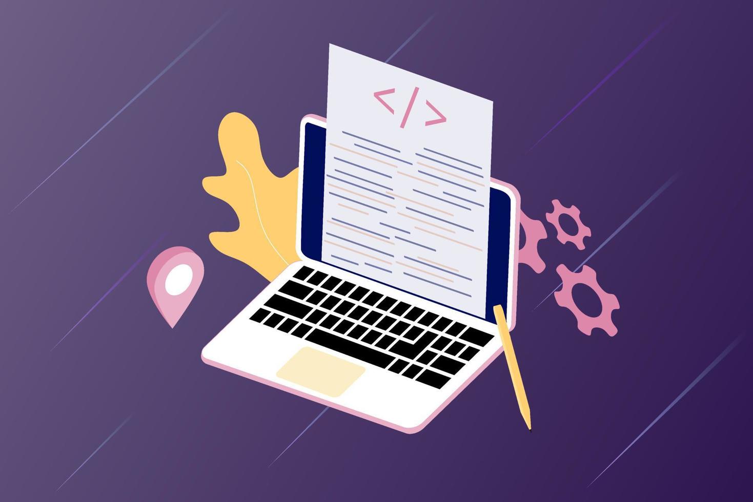 Landing Page Of Software Development Coding Process Concept Designer Programming Testing