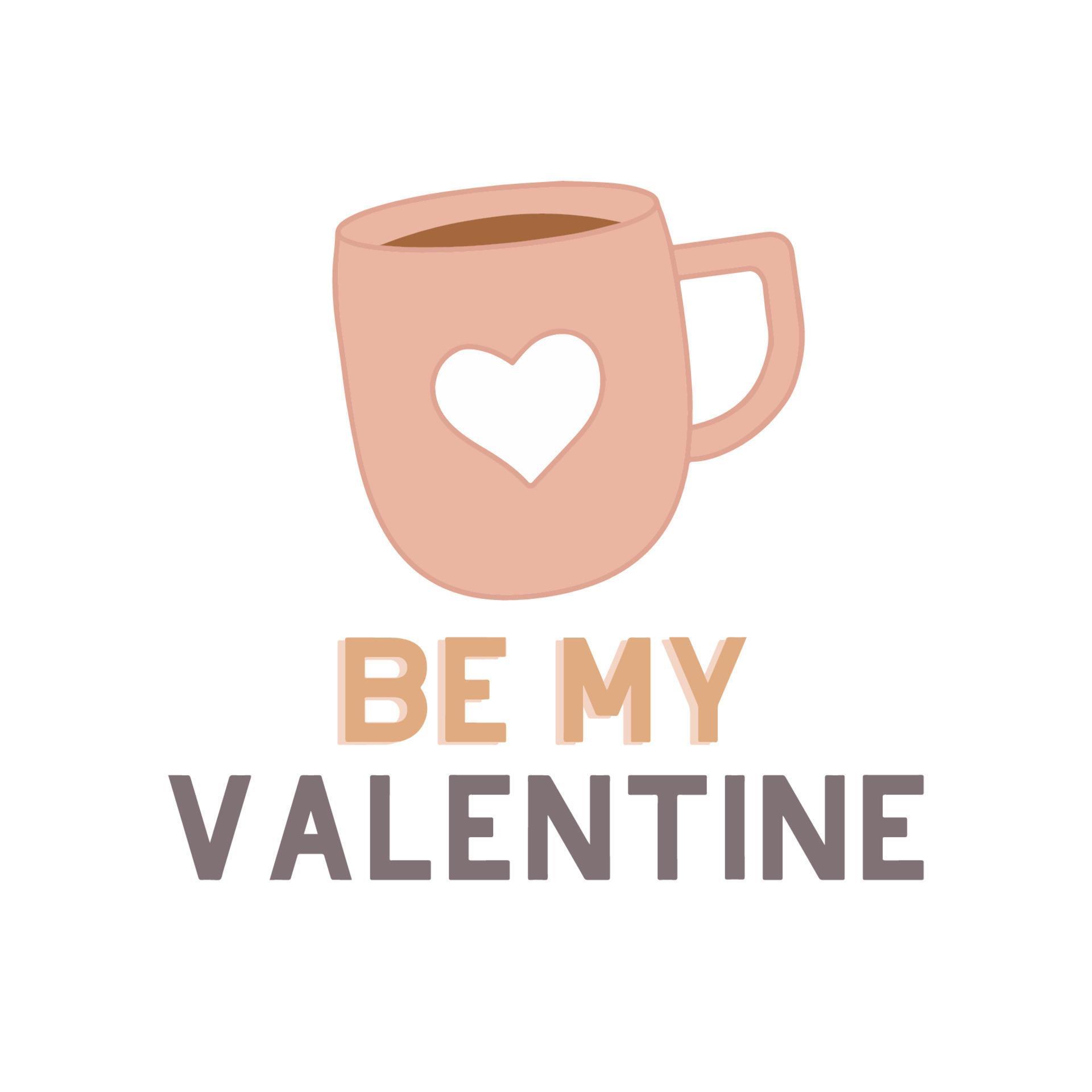 Be my Valentine Mug. Free Valentine Mug Vector 5426626 Vector Art at ...