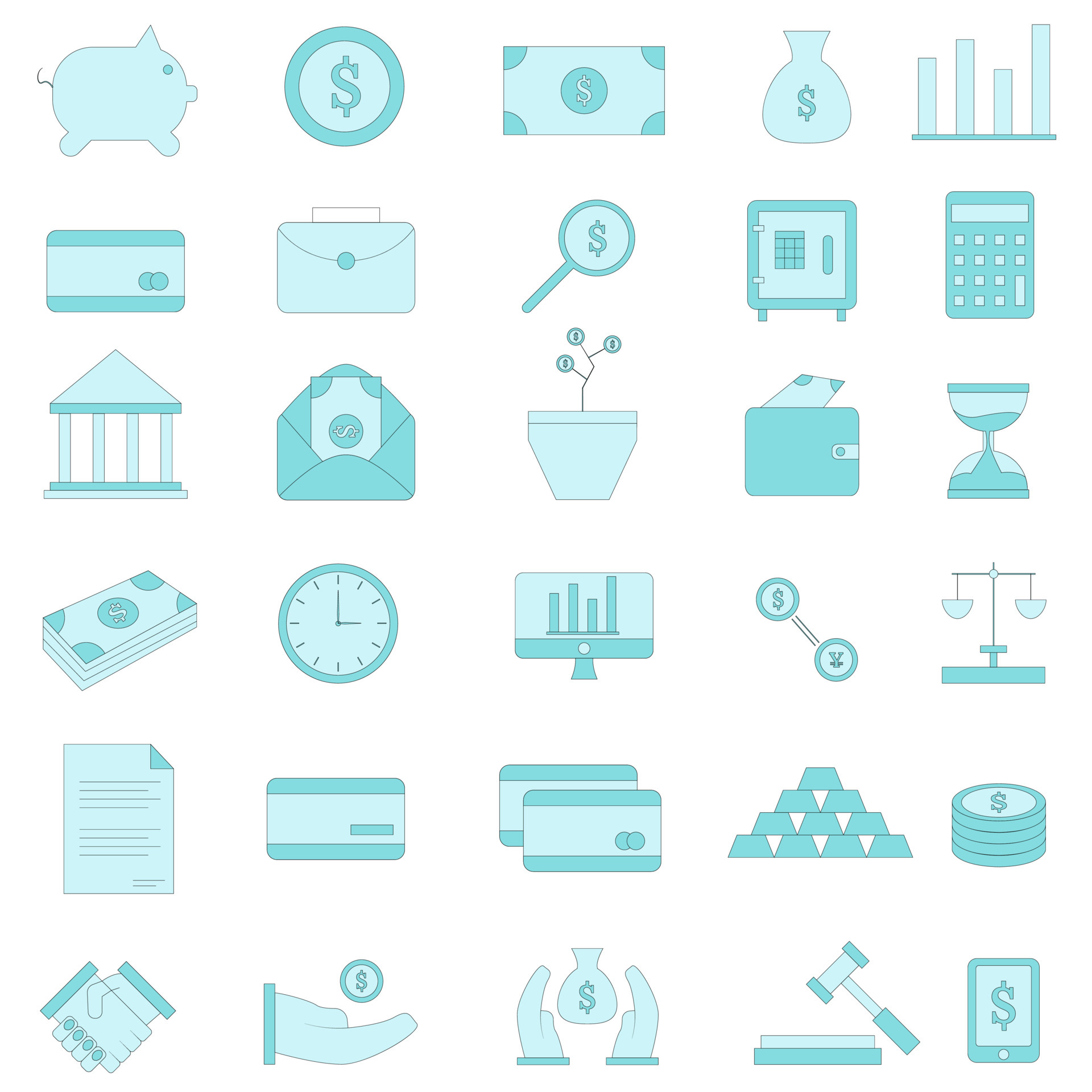 Illustration vector design of business and finance icon set template ...