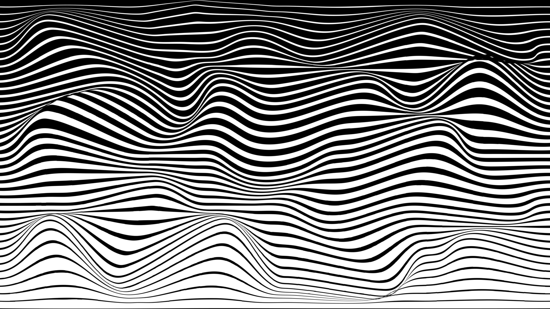 Black and white wavy lines wallpaper. Curl stripes on white background ...