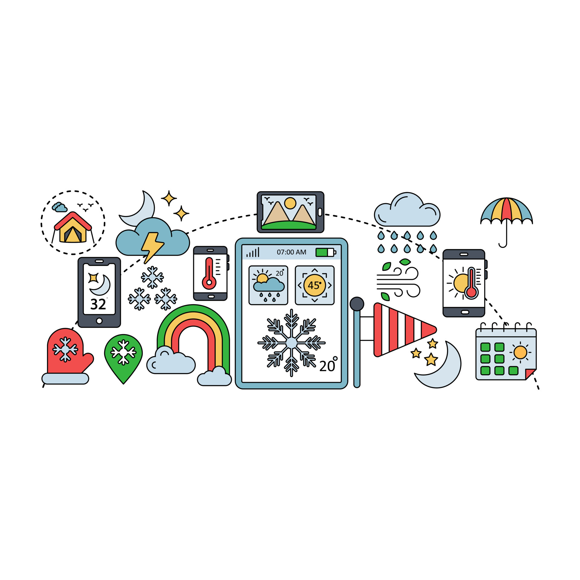 An illustration design of weather forecast 5430117 Vector Art at Vecteezy