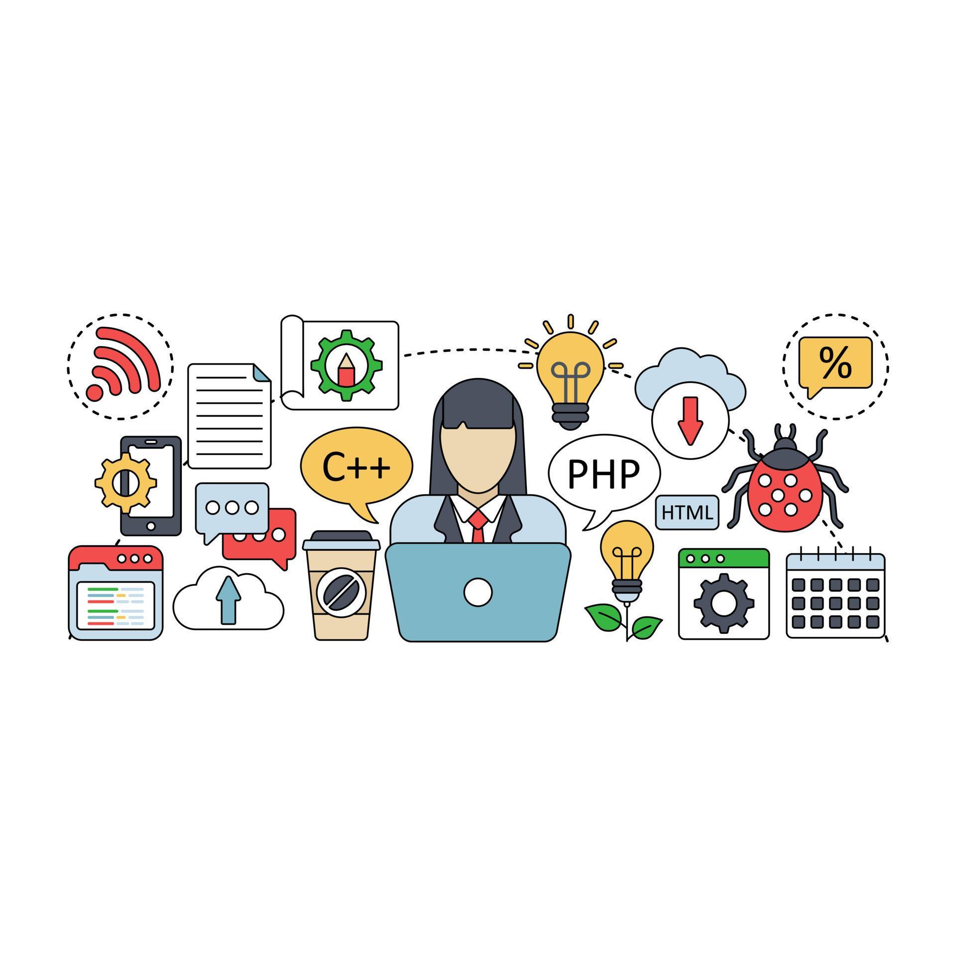 Programming illustration, editable vector 5430138 Vector Art at Vecteezy
