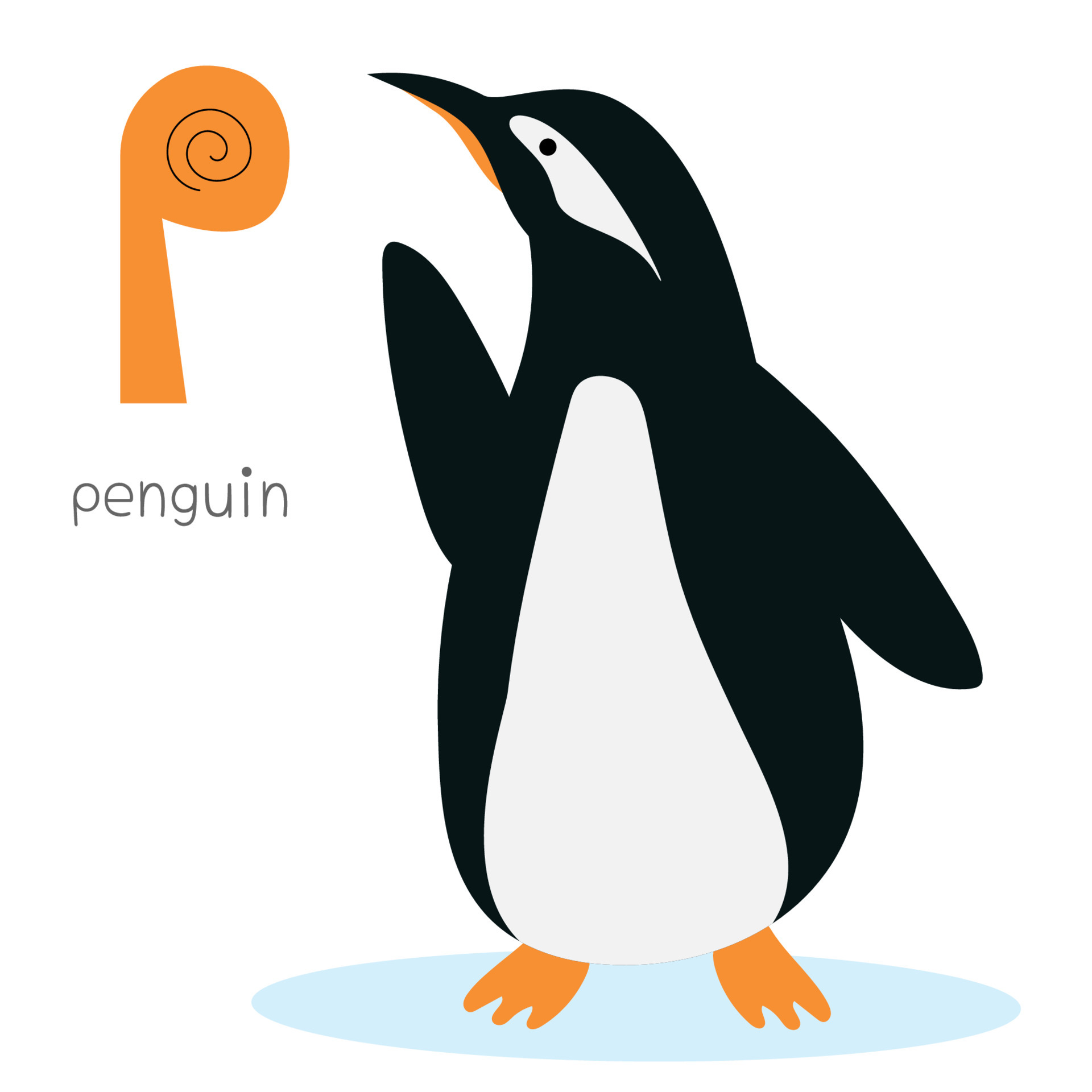 Animals alphabet. P for penguin 5430225 Vector Art at Vecteezy