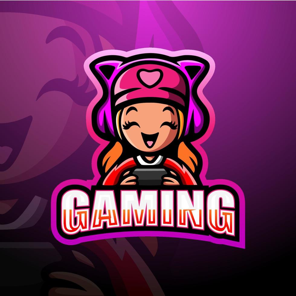 Gamer Girl Mascot Esport Logo Design 5436891 Vector Art At Vecteezy