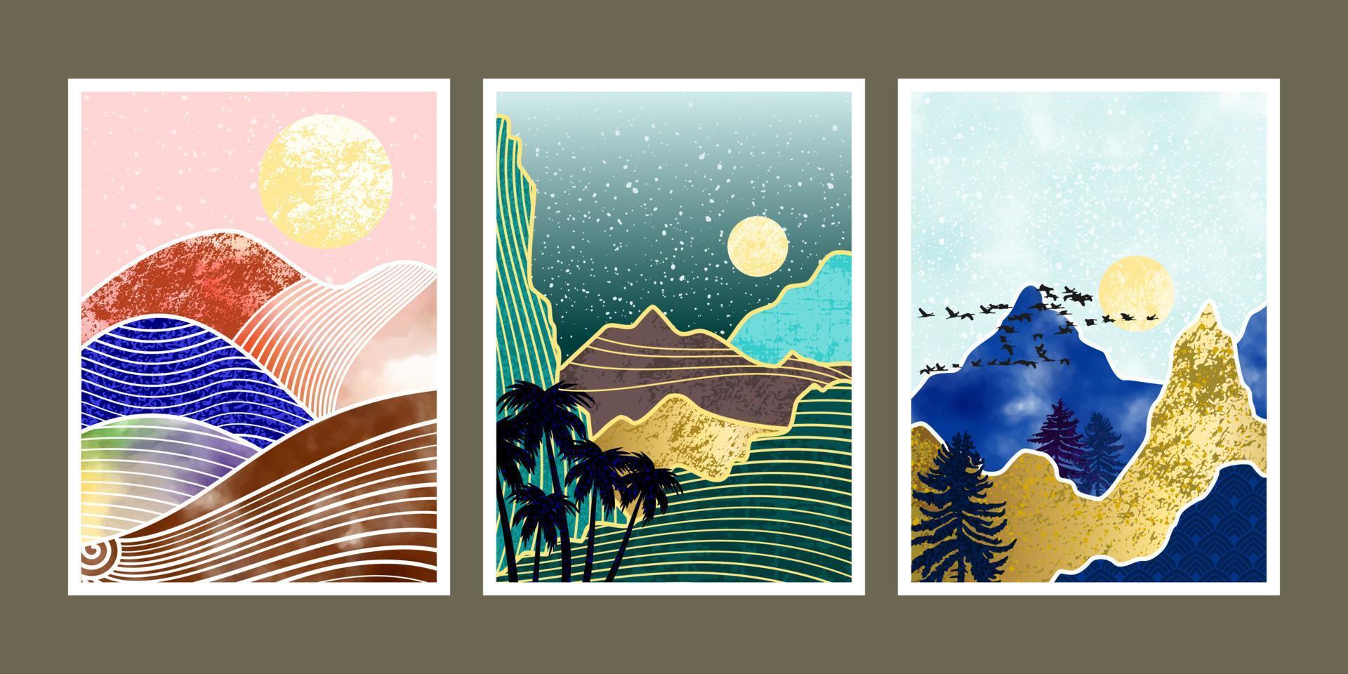 abstract mountain painting, Abstract background, Premium Vector 5440745 ...