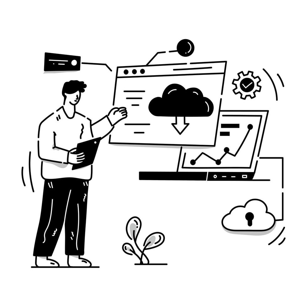 An illustrative vector of web hosting, character vector 5445892 Vector ...