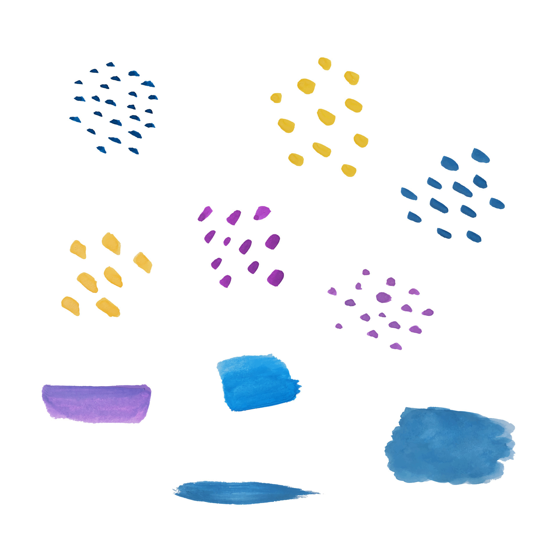 Watercolor brush stroke set. Watercolor element illustration. Vector ...