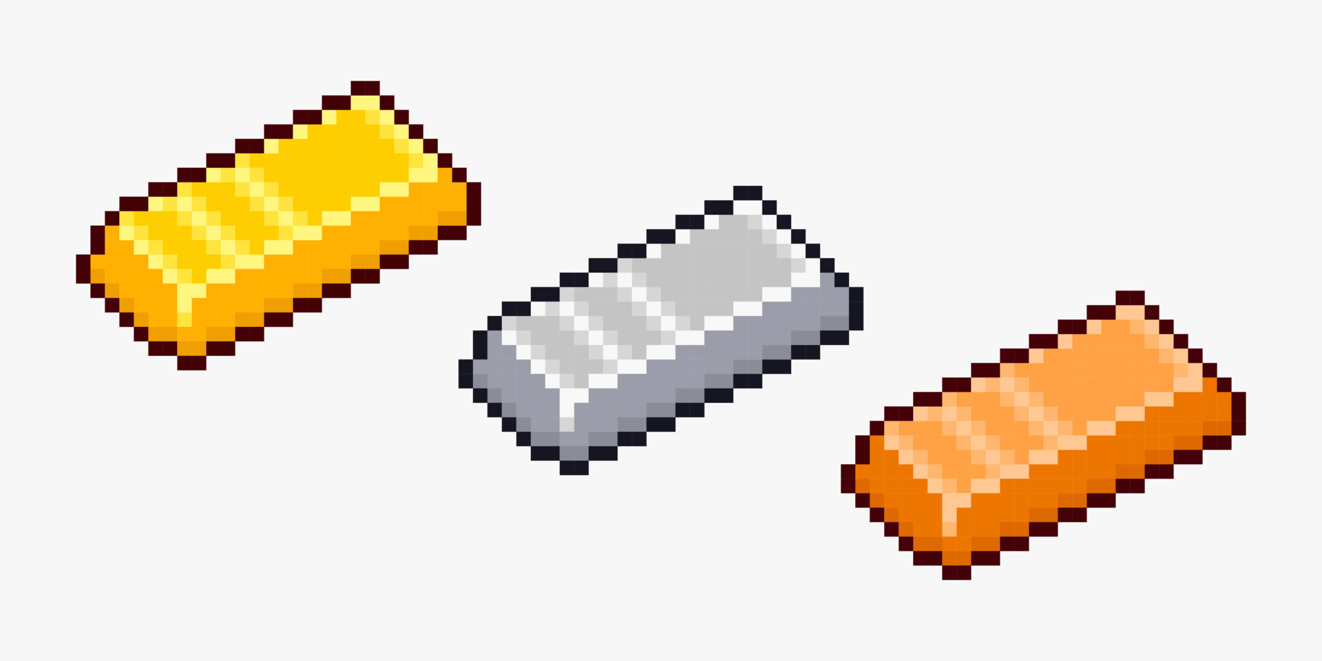 Gold Silver Bronze Bullion In Pixel Art Style 5450126 Vector Art At Vecteezy