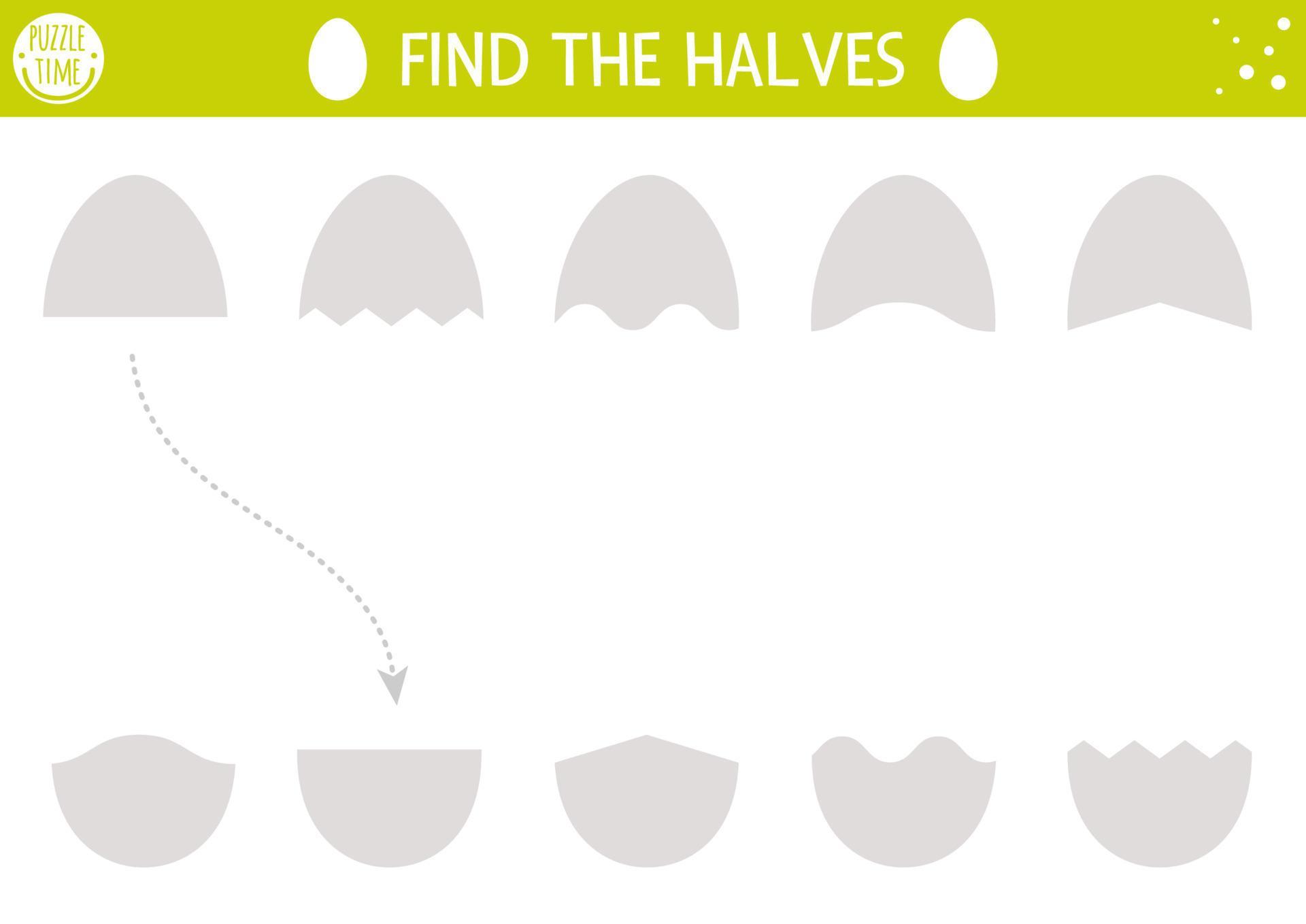 Easter matching activity for children. Fun spring puzzle with eggs ...