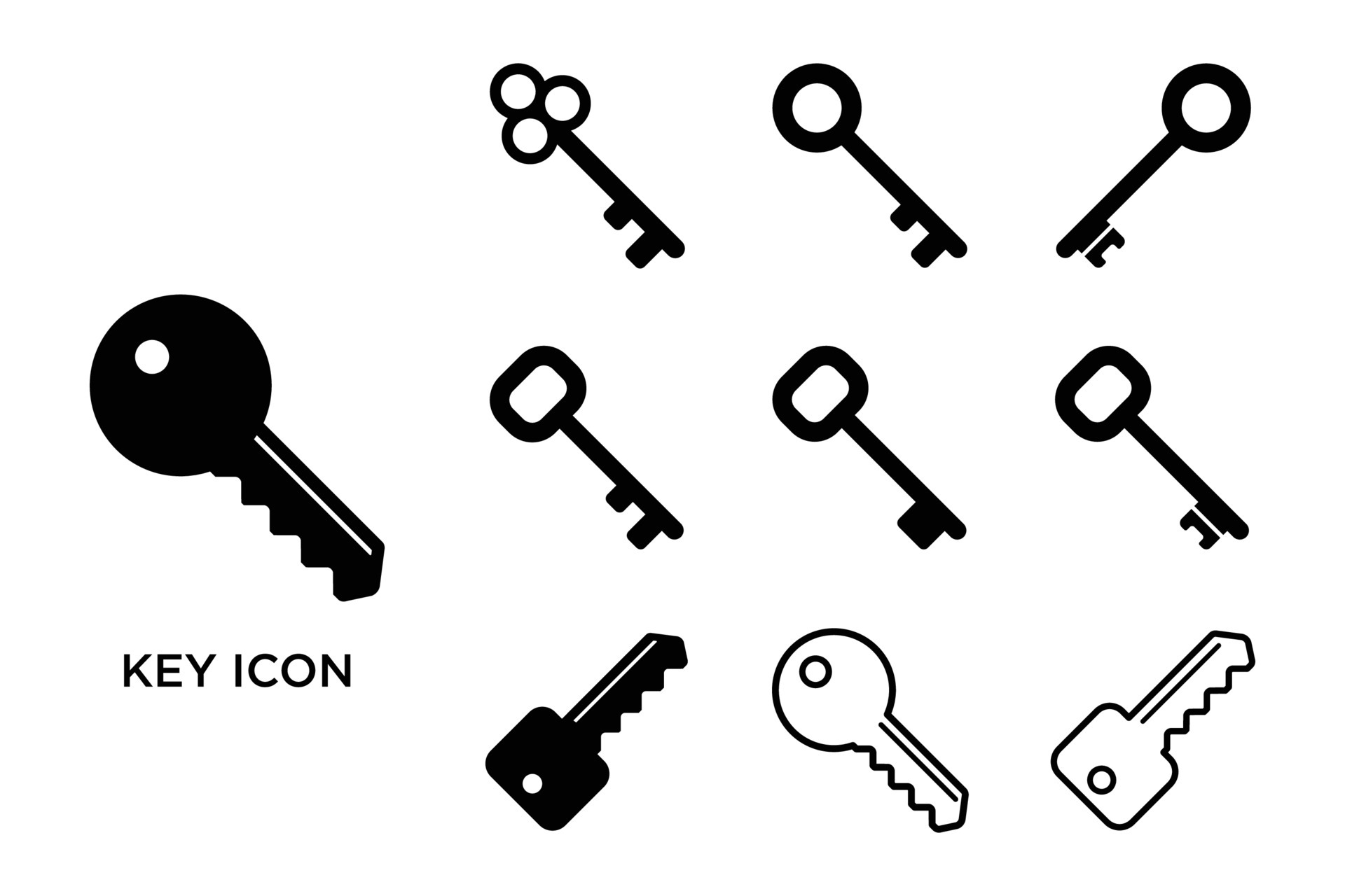 key icon set vector design template in white background 5463390 Vector ...