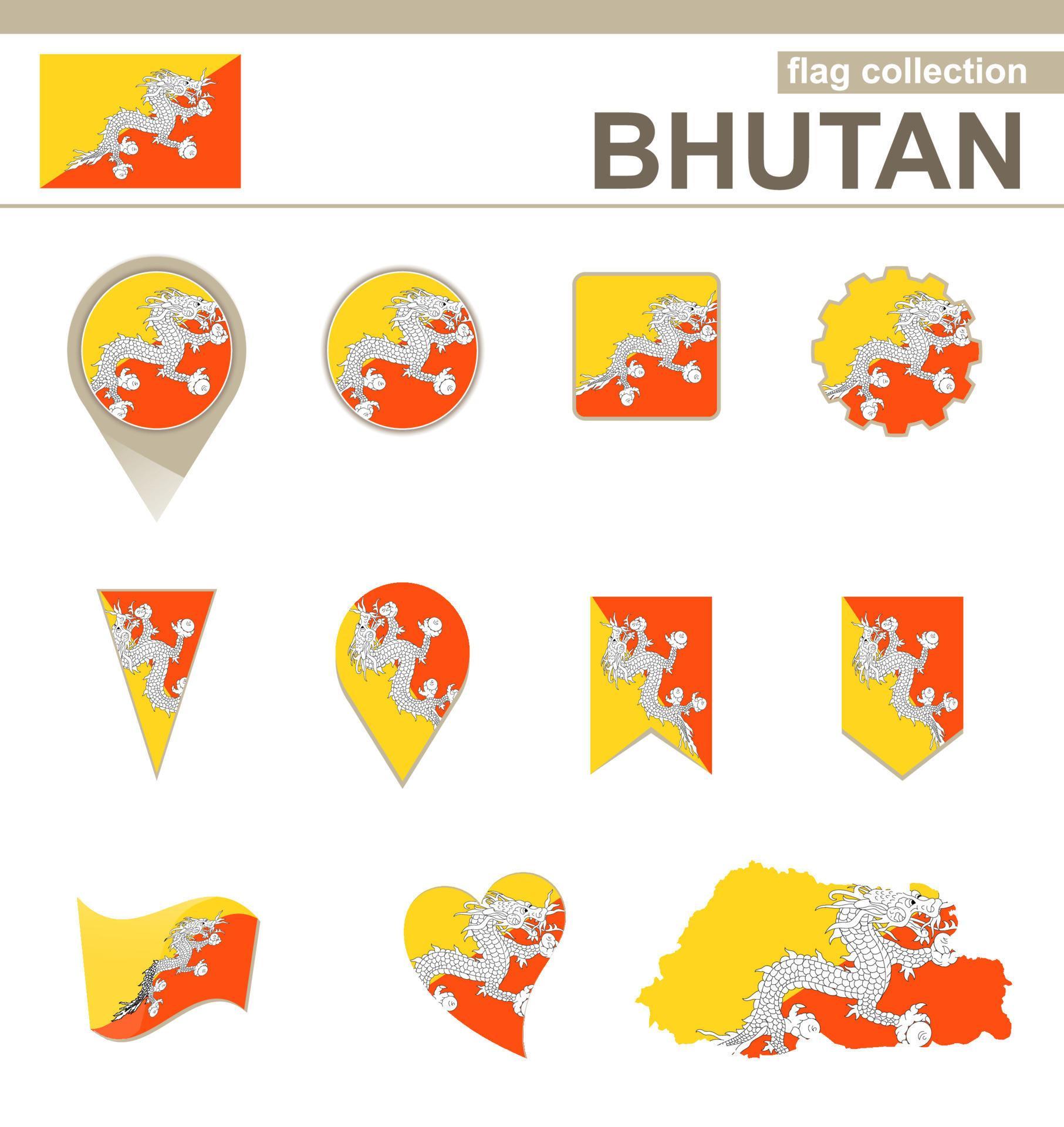 Bhutan Flag Collection 5463909 Vector Art at Vecteezy