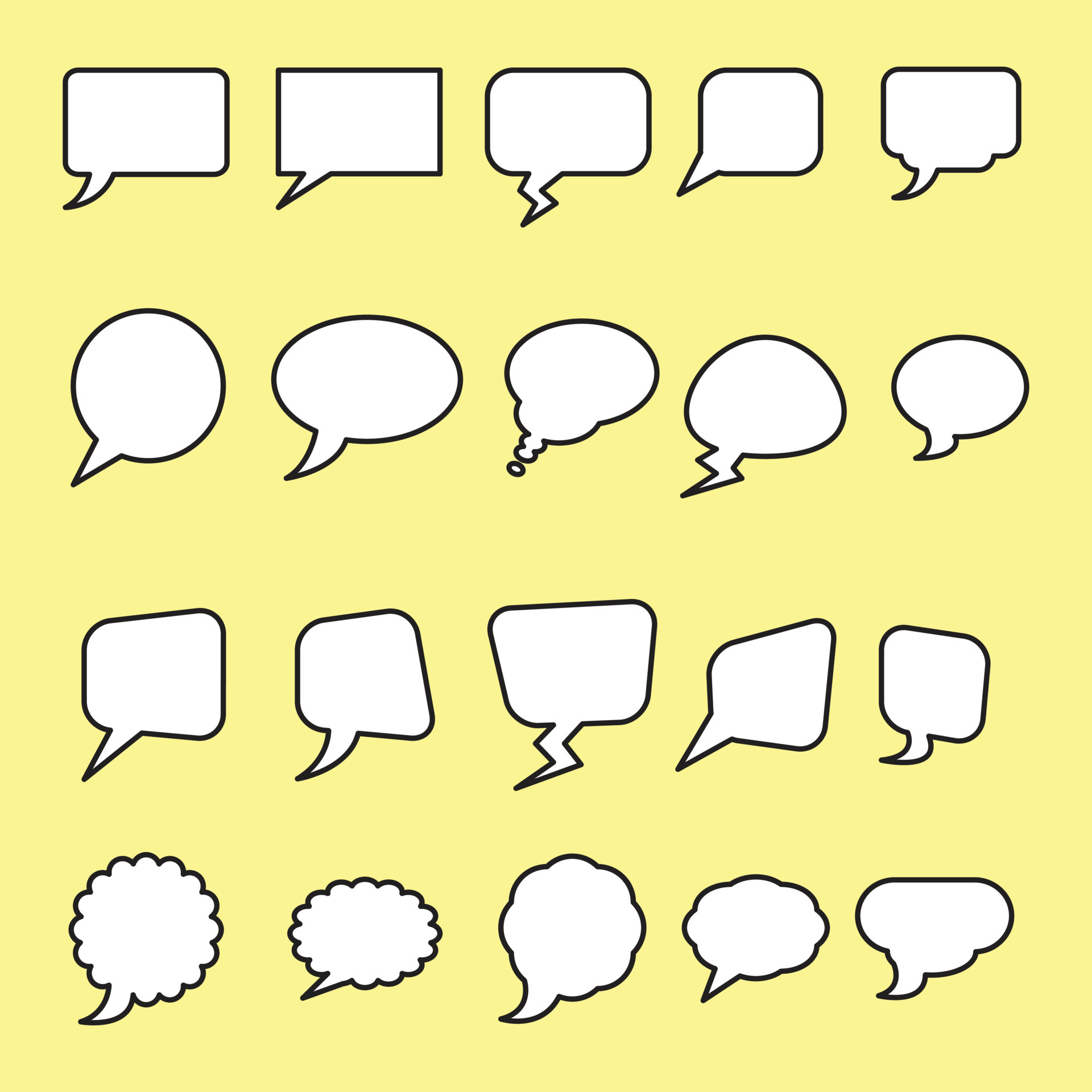 Speech bubble vector set. 5466867 Vector Art at Vecteezy
