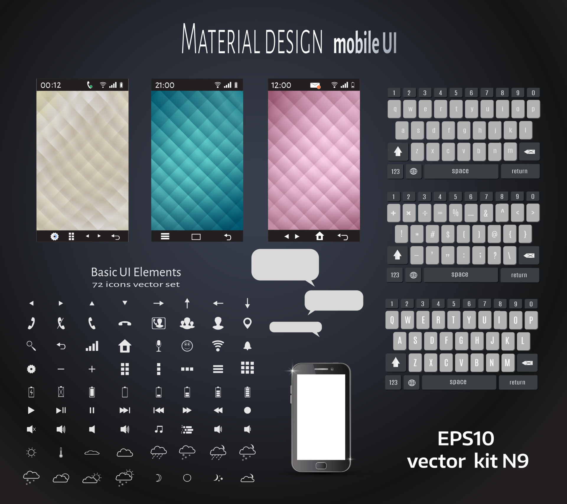 set of ui material design background 5472507 Vector Art at Vecteezy
