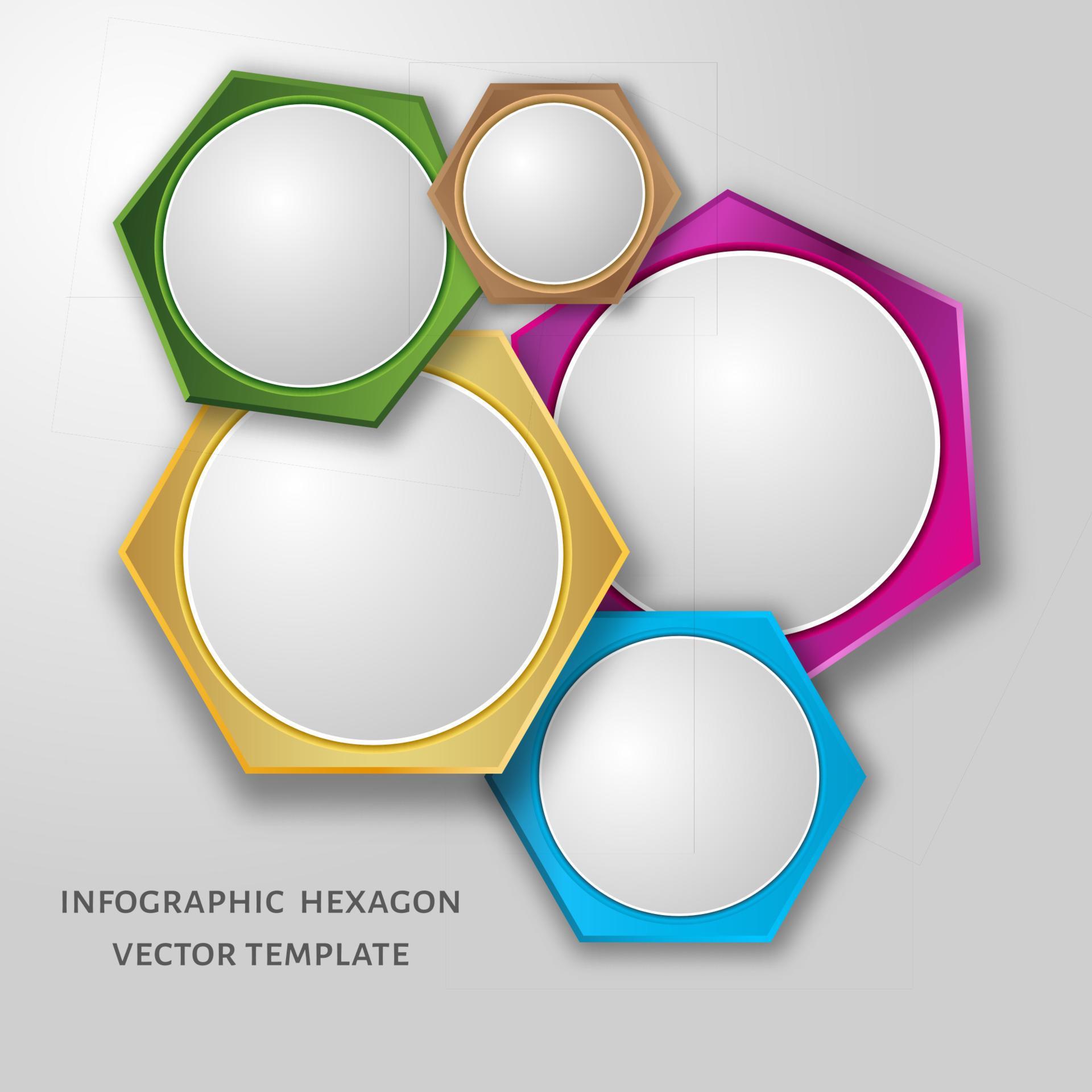 Modern colorful hexagon design homepage or infographic 5472989 Vector ...