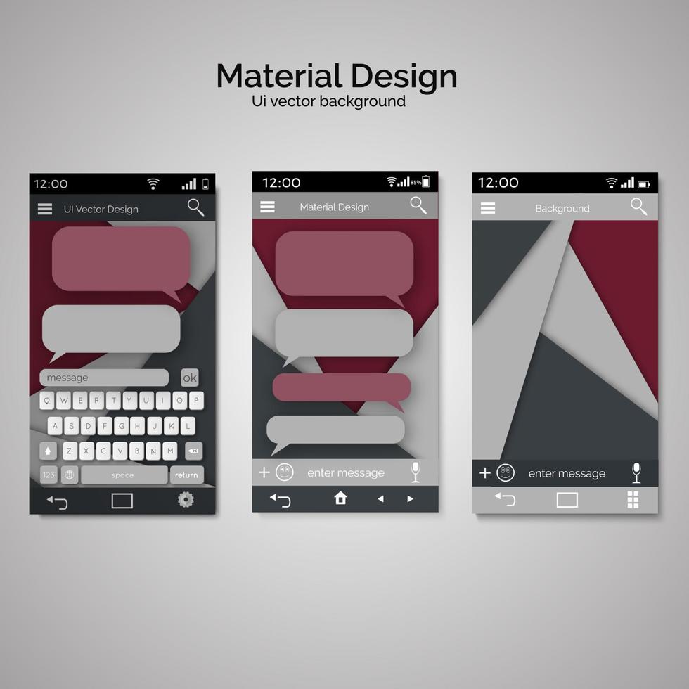 Abstract User Interface Templates Of Overlaps Paper Set Of Ui Material