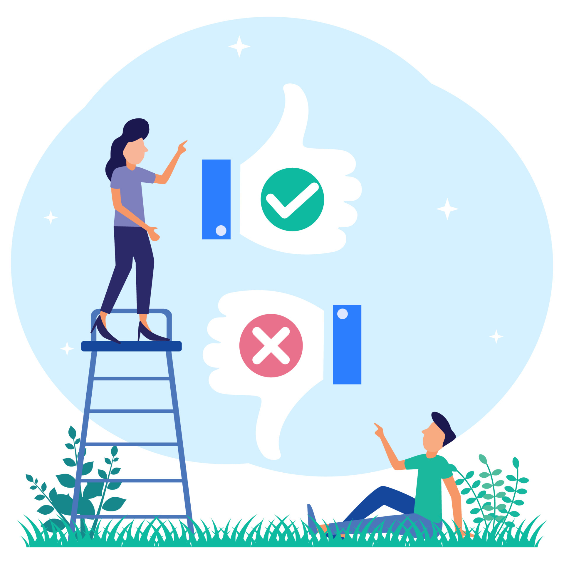 Illustration Vector Graphic Cartoon Character Of A Choice Between