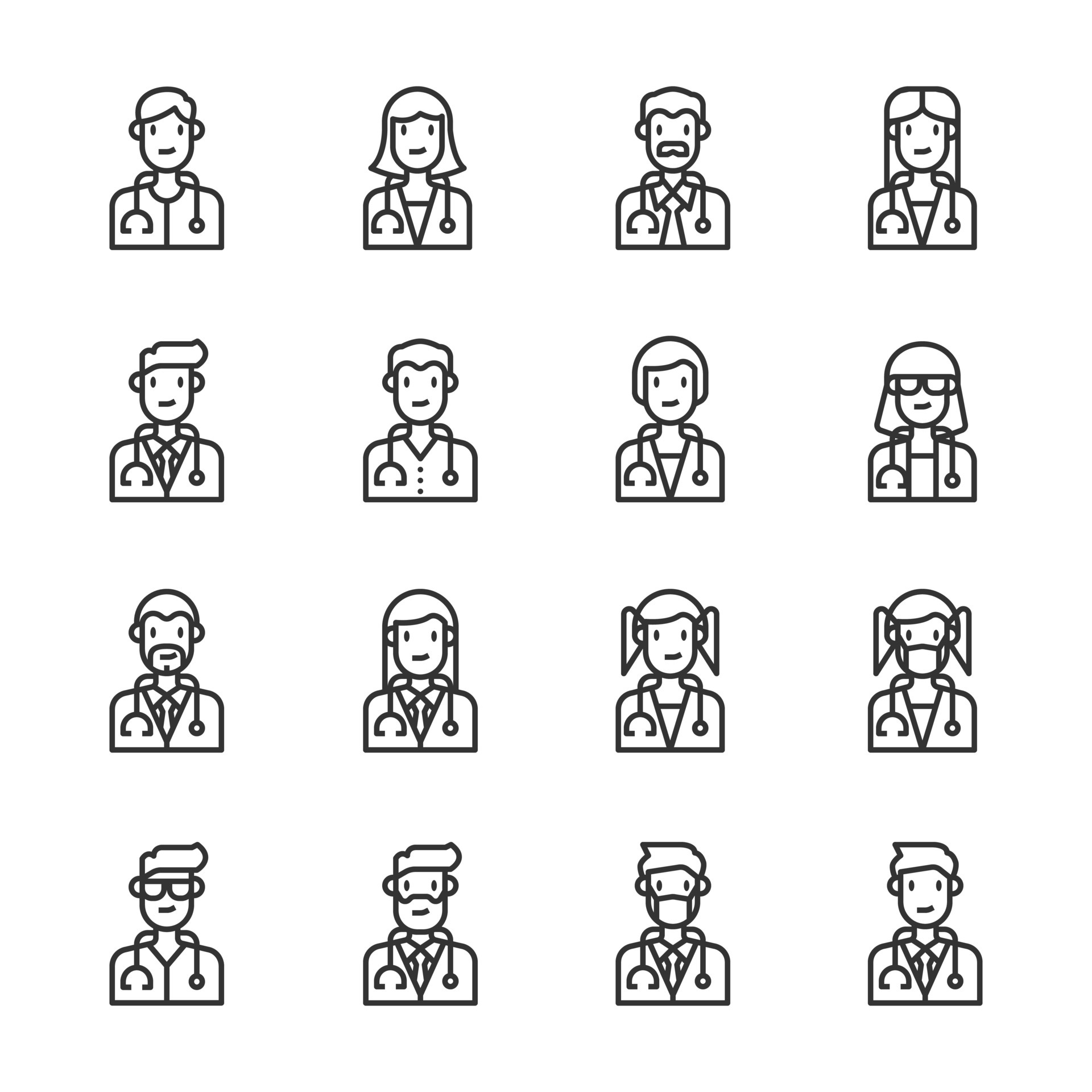 Doctor icons set Vector Illustration 5483657 Vector Art at Vecteezy