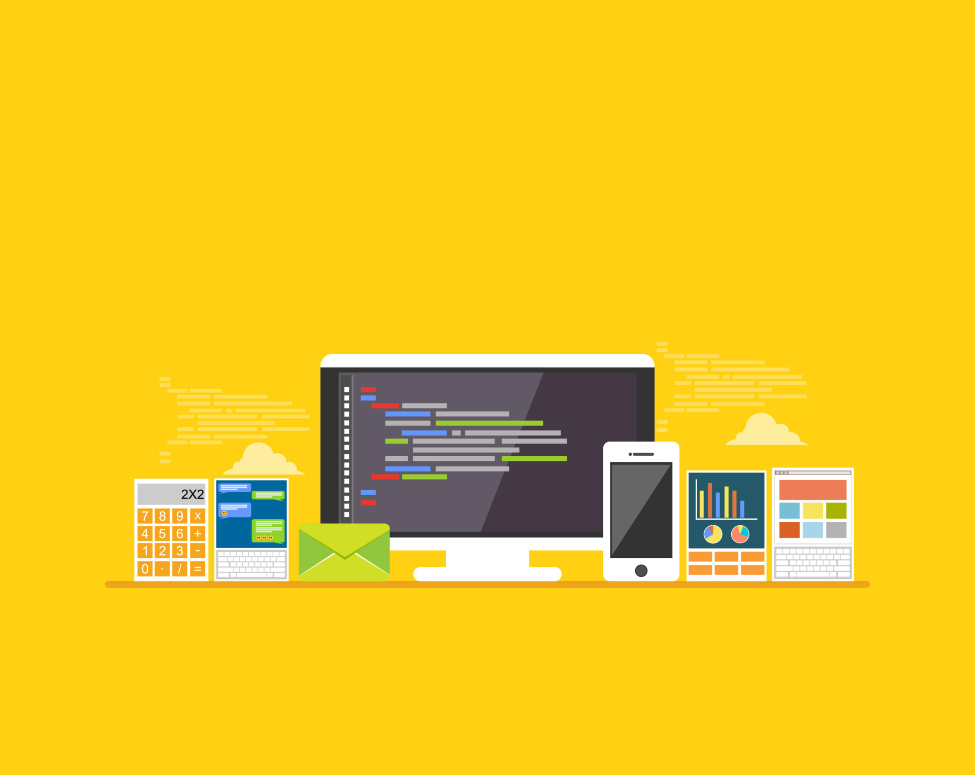 Programming And Coding Concept Modern Flat Design For Web Banner