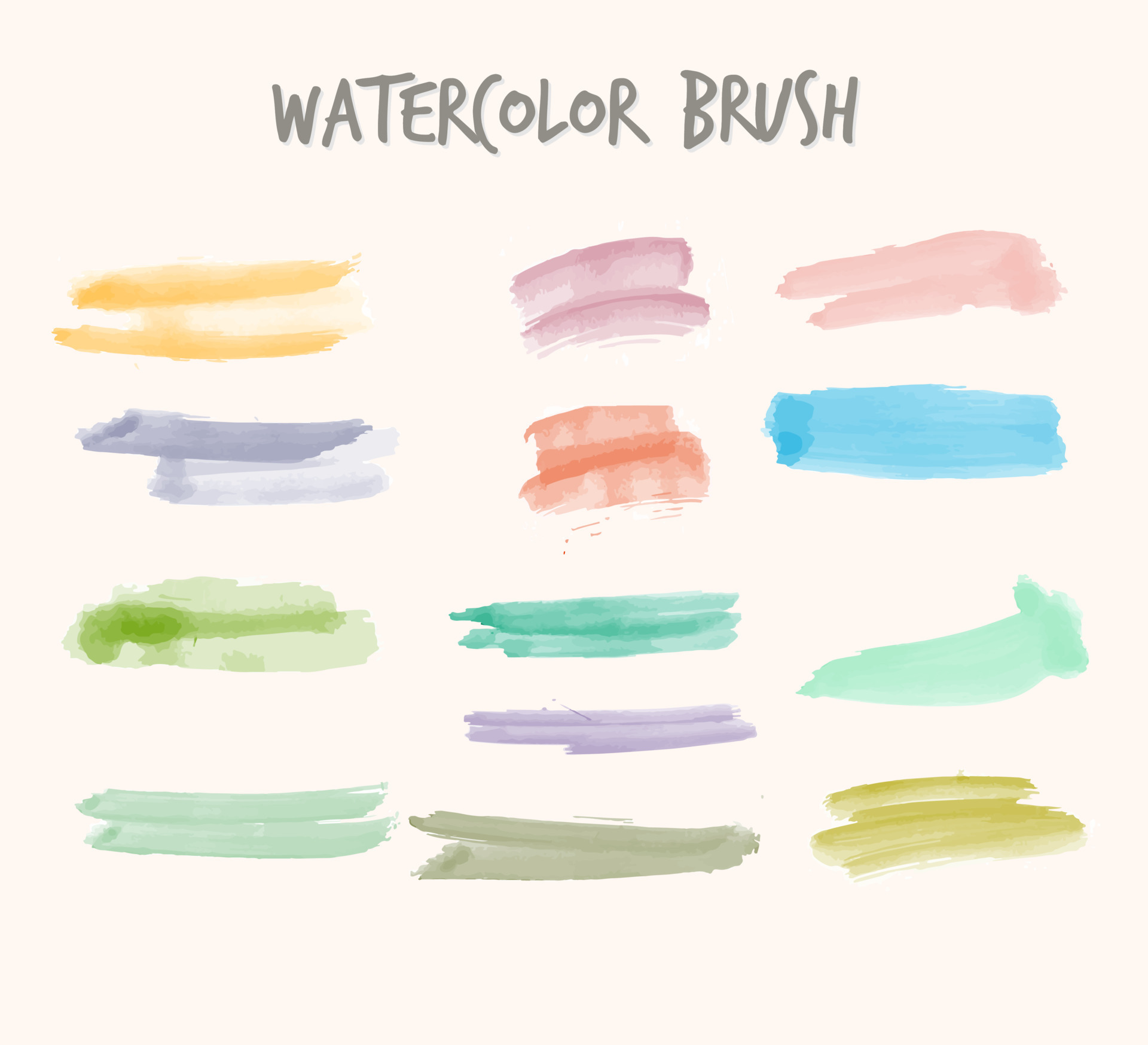 Watercolor strokes brush collection premium Vector 5486189 Vector Art ...
