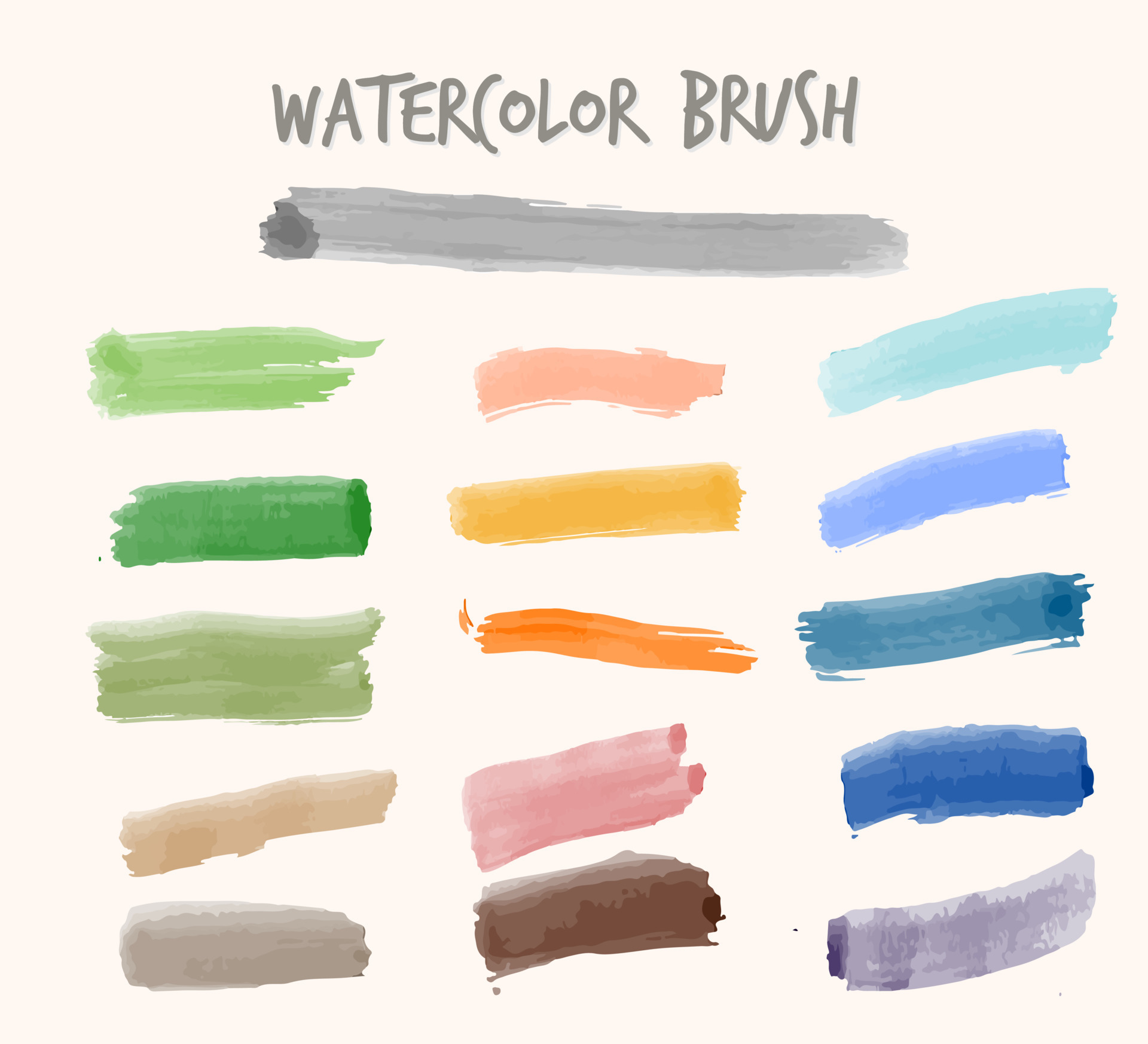 Watercolor strokes brush collection premium Vector 5486192 Vector Art ...