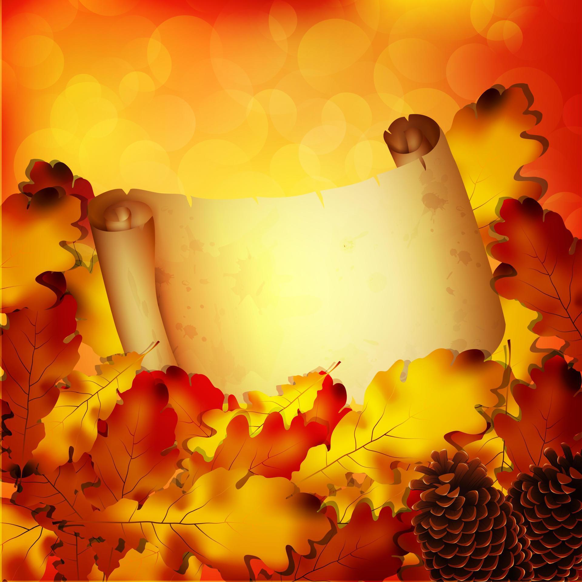 Autumn background with leaves and a paper 5489012 Vector Art at Vecteezy