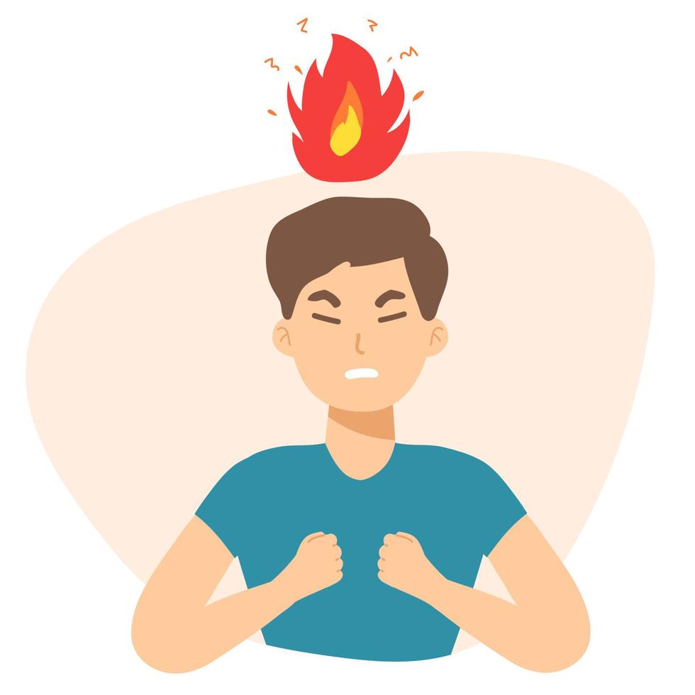 Angry man. Head Vector illustration of anger, fury, annoyance. Anger ... Angry man. Head Vector illustration of anger, fury, annoyance. Anger ...