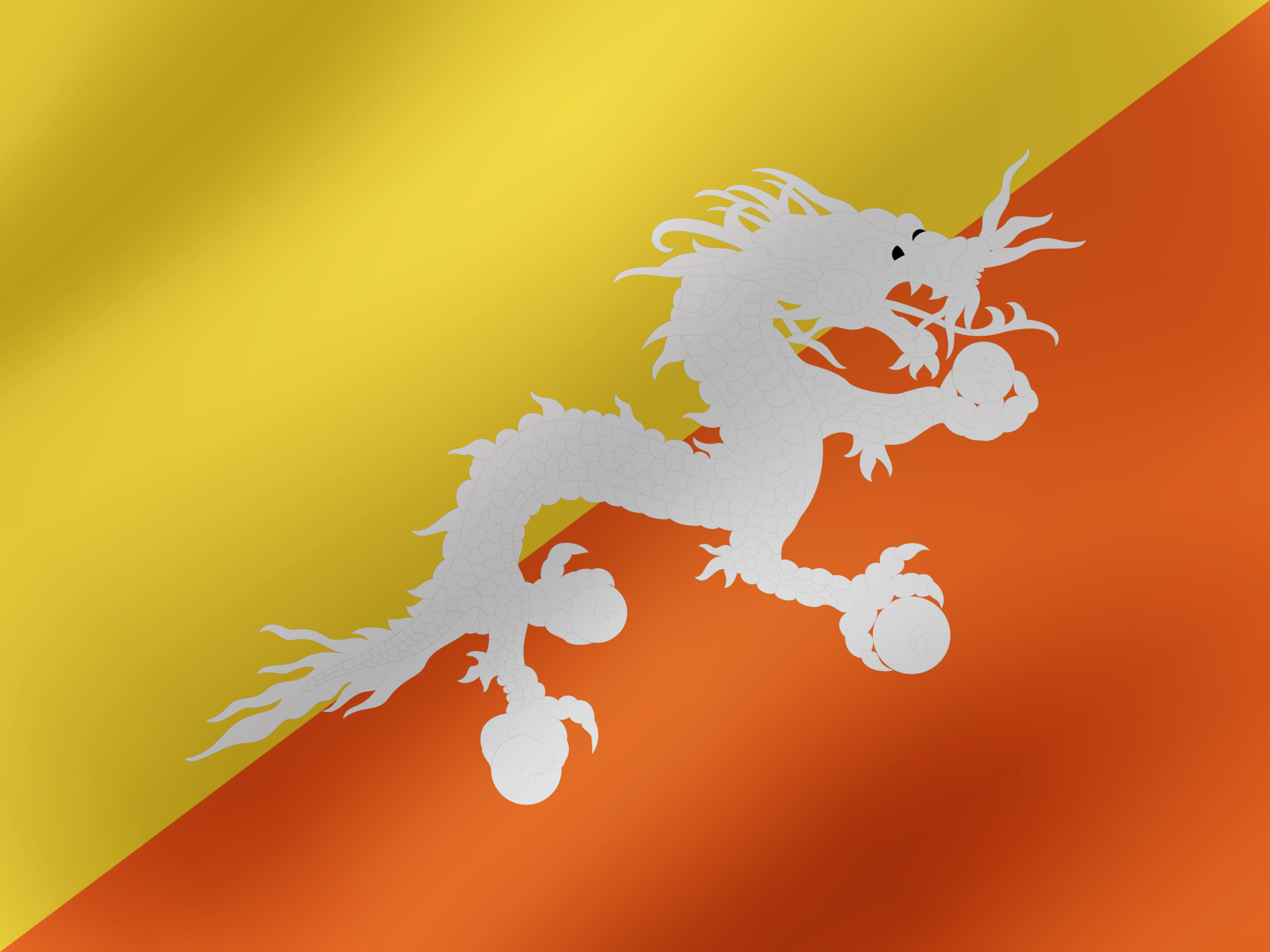 Vector Realistic Wavy Illustration Of Bhutan Flag Design 5490851 Vector ...