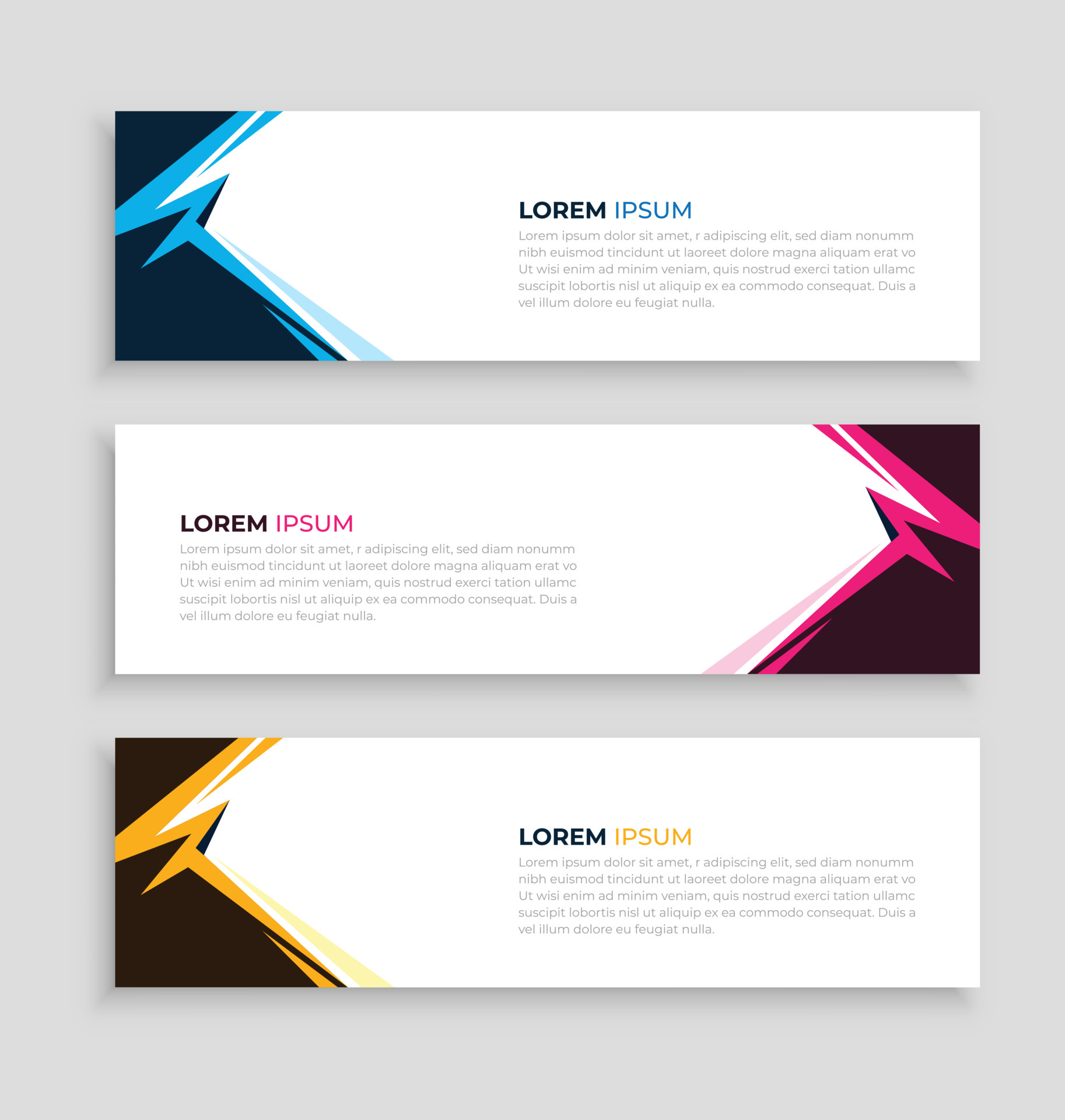 Corporate Web Header Template Geometric Web Banner Modern Abstract Design Elements For
