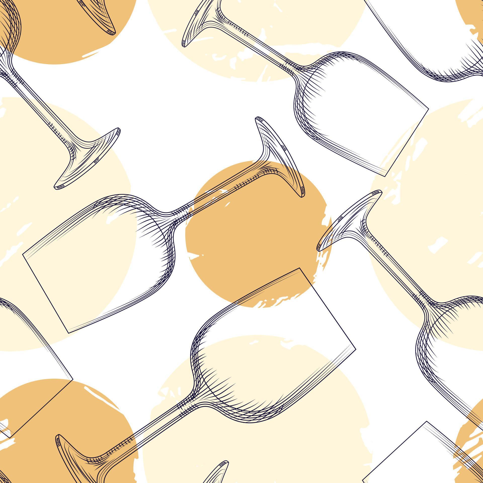 Wine glass seamless pattern. Alcoholic beverage glasses design. 5497111 ...