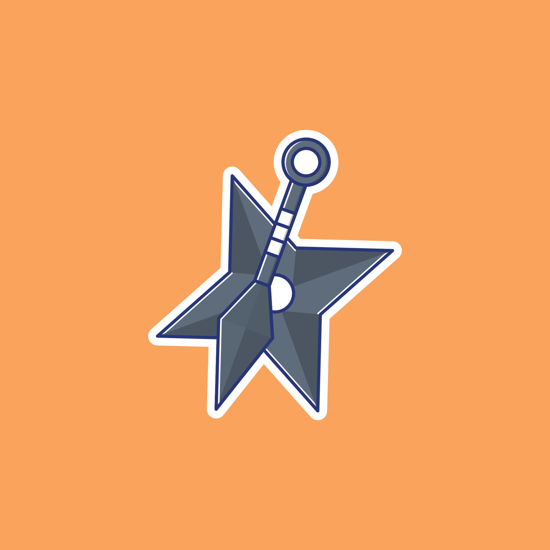 Kunai And Shuriken Vector Illustration Ninja Weapon Shinobi Item Flat Cartoon Style Suitable