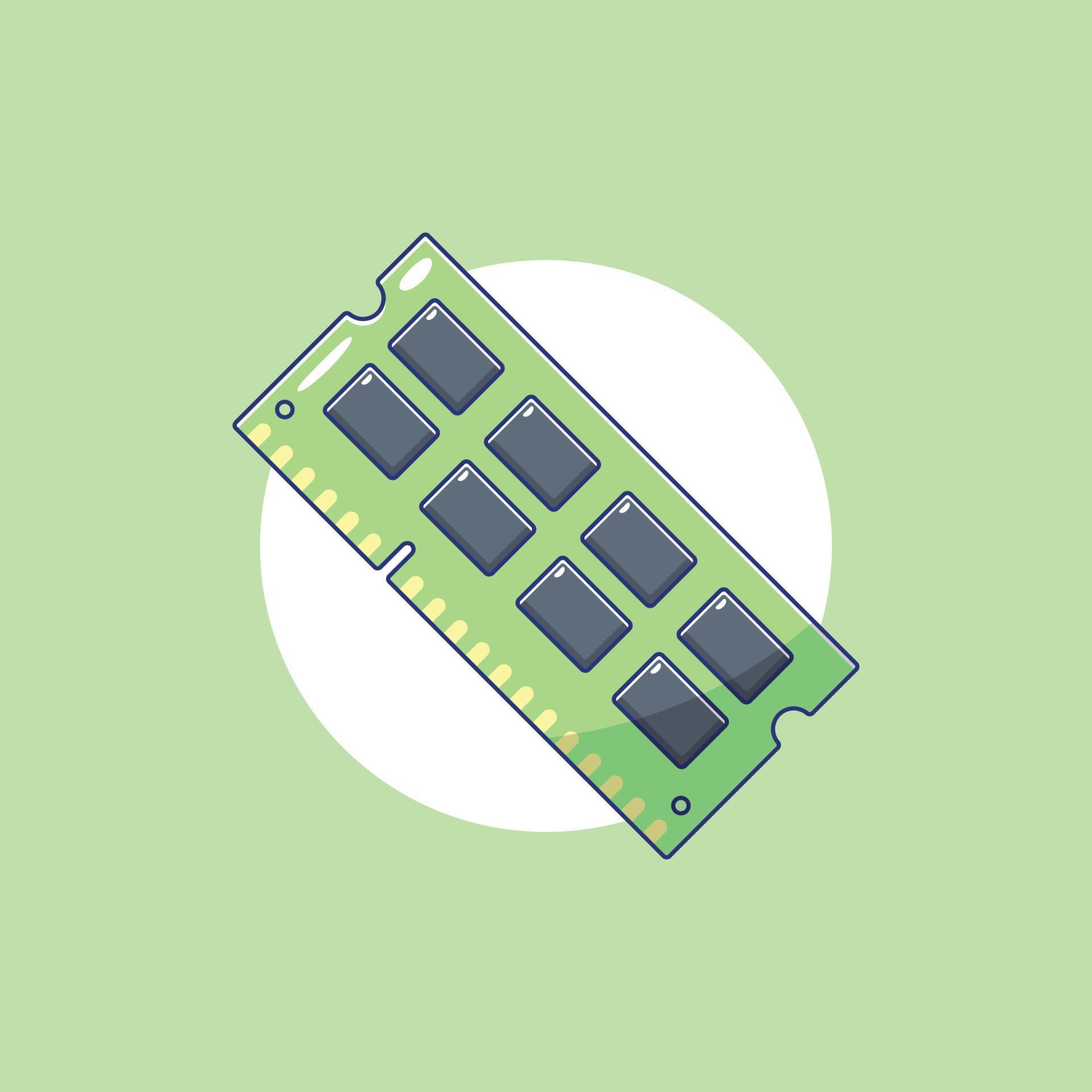ilustración vectorial de memoria RAM. parte de la computadora diseño de ...