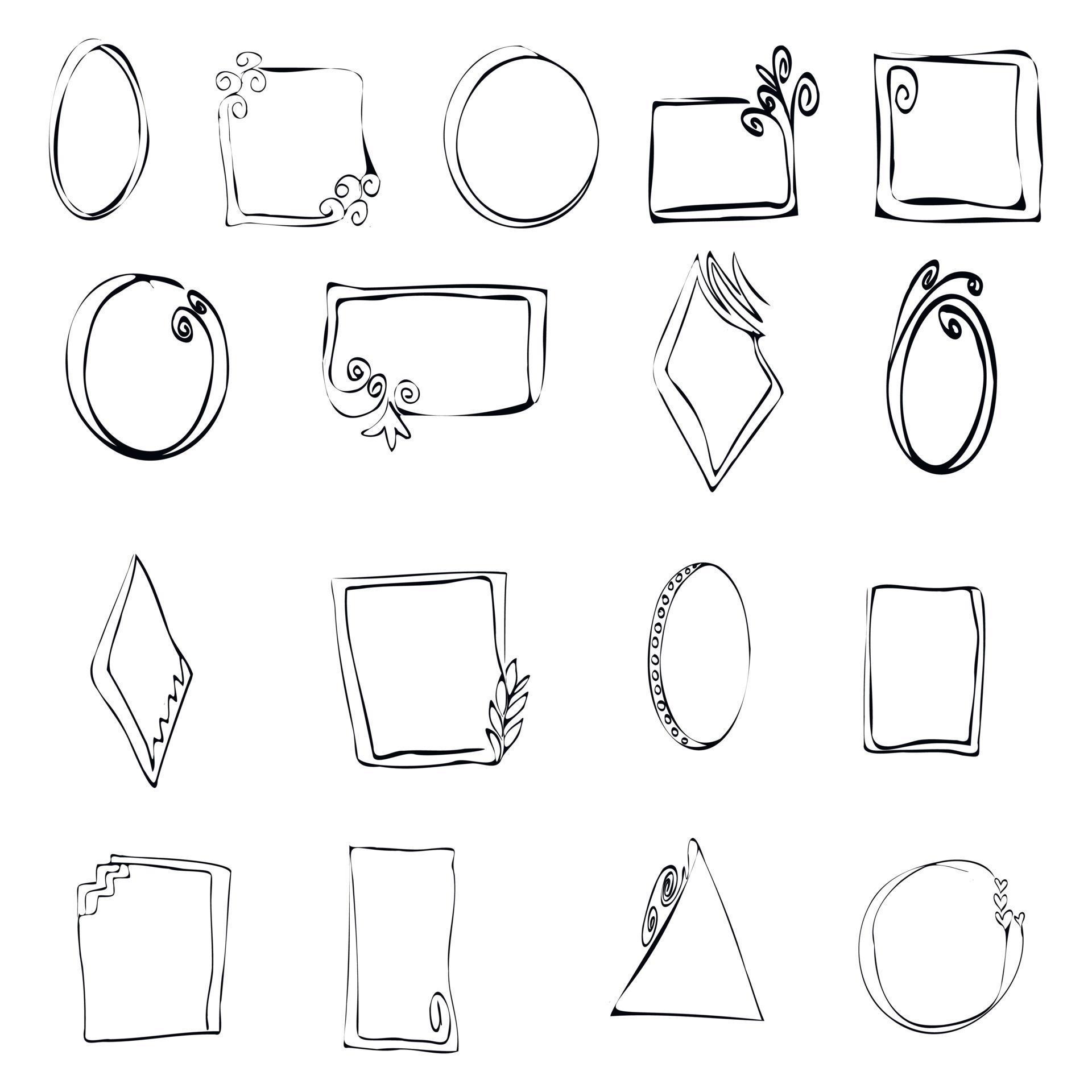 Doodle style frames. 5502235 Vector Art at Vecteezy