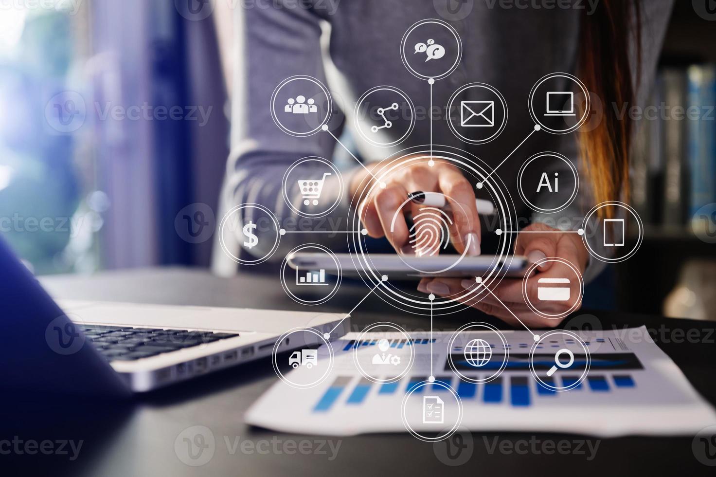 Coding Software Developer Work With Augmented Reality Dashboard Computer Icons With Responsive