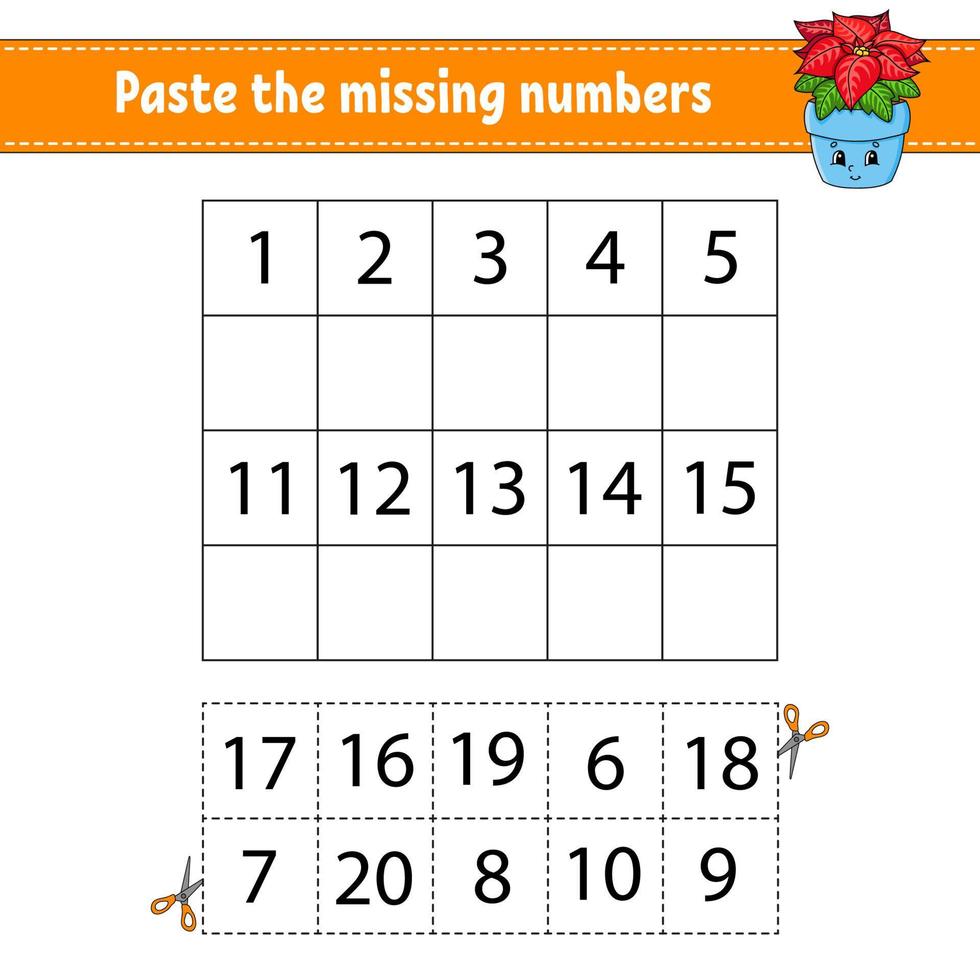 Paste The Missing Numbers 1 20 Game For Children Handwriting Practice paste-the-missing-numbers-1-20-game-for-children-handwriting-practice