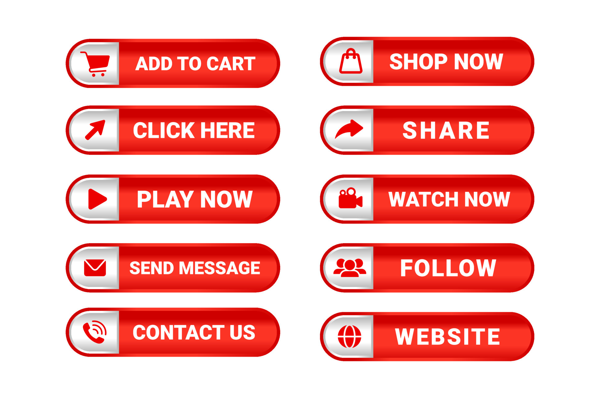 Web click button social media icon design collection 5513349 Vector Art ...