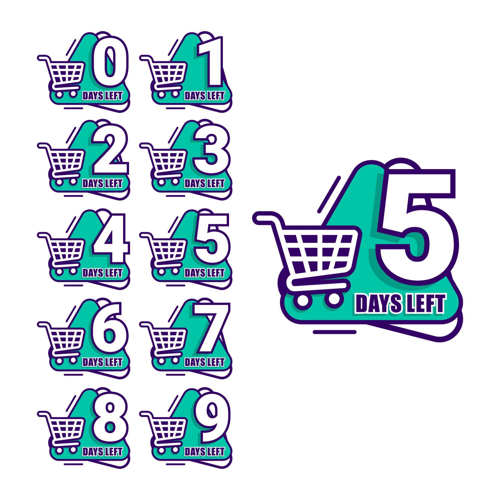 Modern Number Days Left Countdown Timer 5513547 Vector Art At Vecteezy