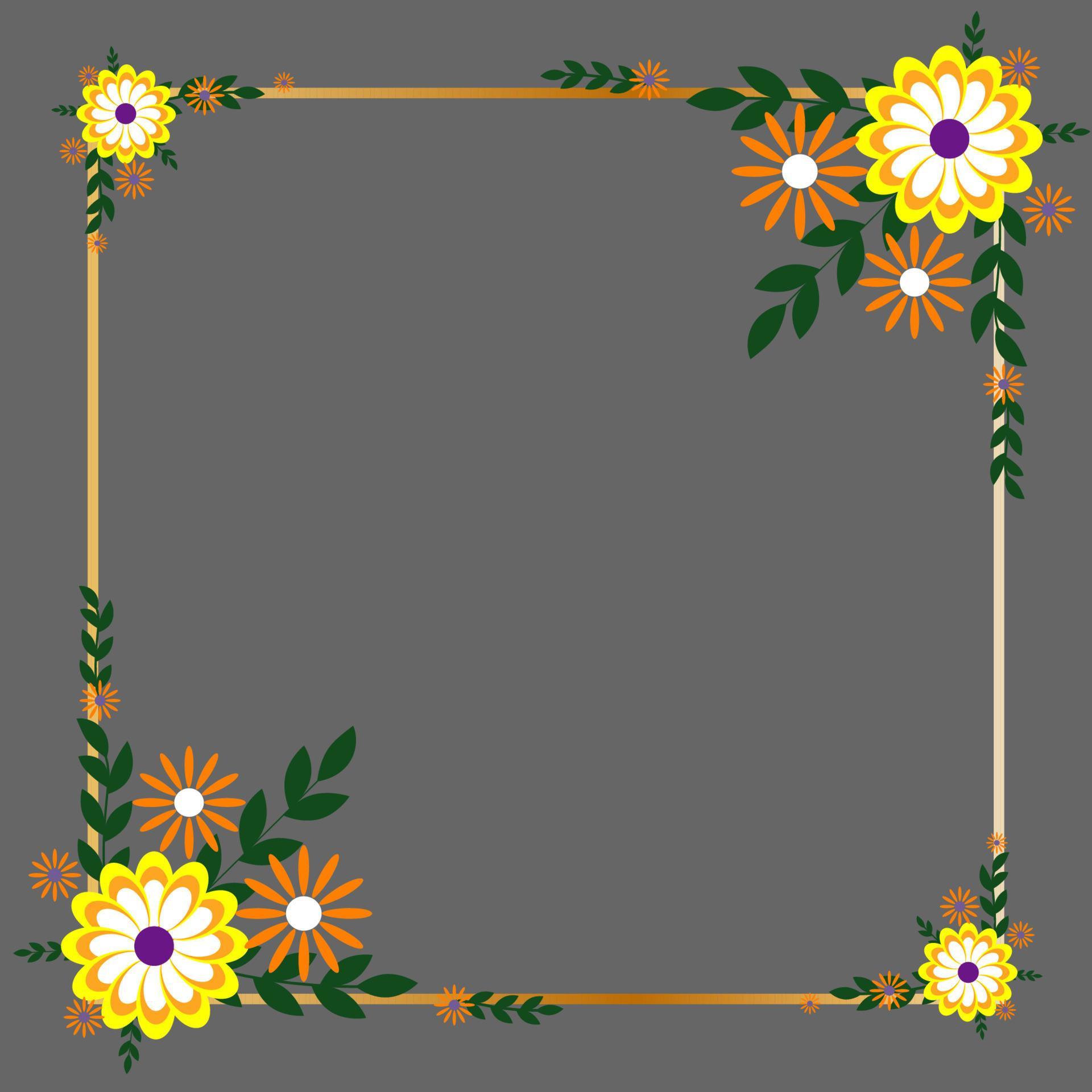 Flowers Rectangle Frame 5520360 Vector Art at Vecteezy