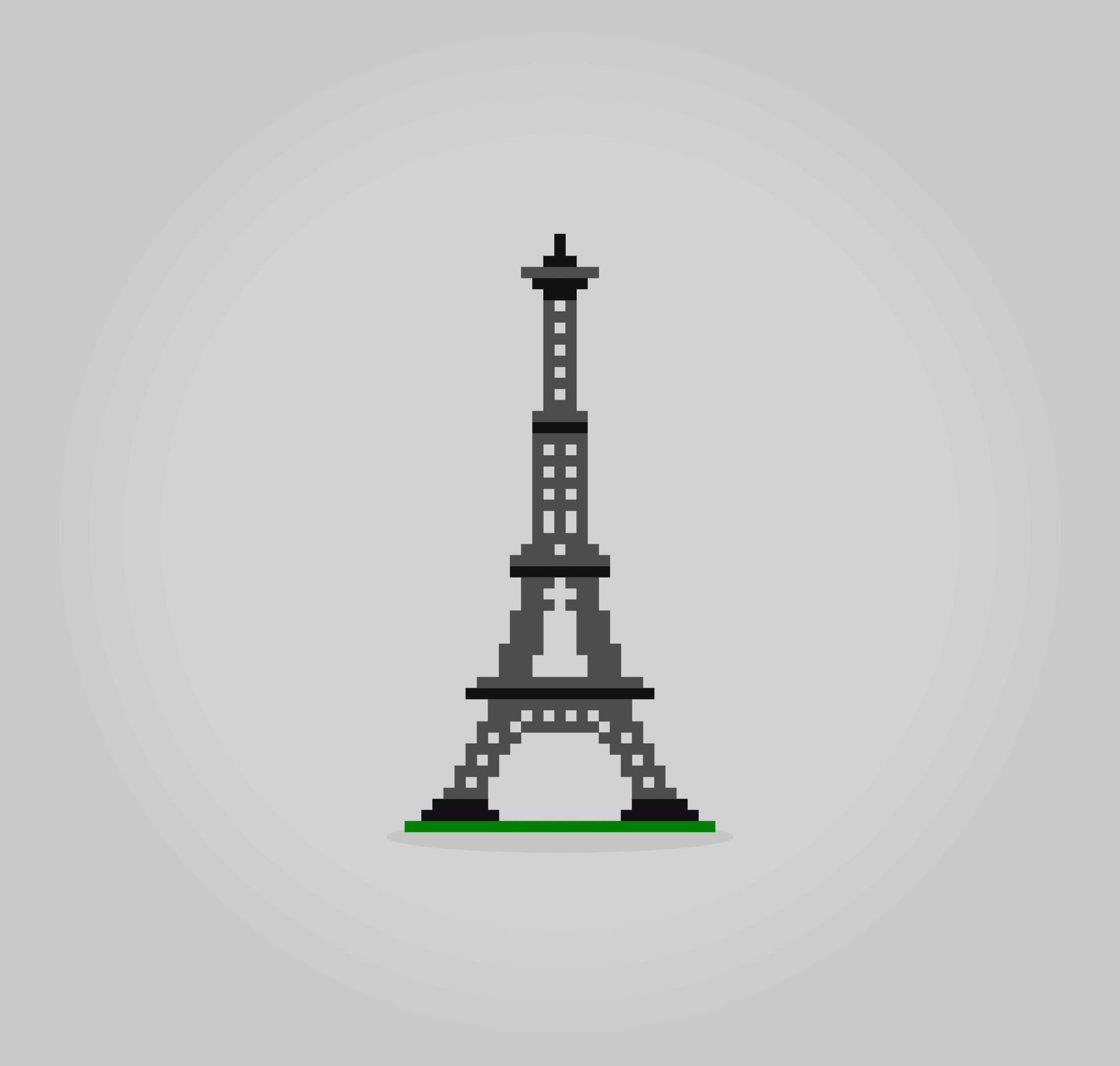 8-bit pixel eiffel tower image. Building in illustration of vector art ... 8-bit pixel eiffel tower image. Building in illustration of vector art ...