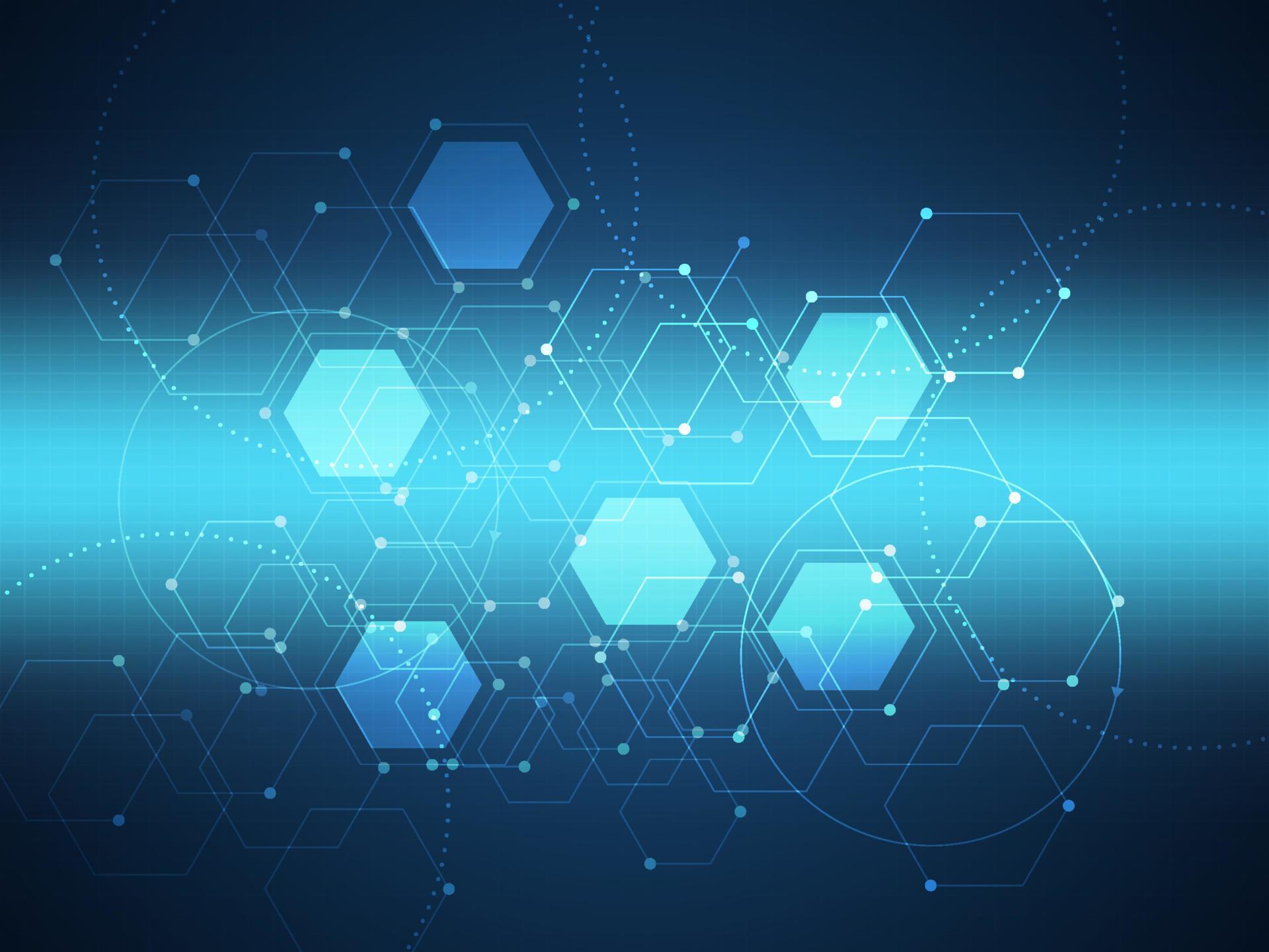 abstract wire hexagon technology background 5525688 Vector Art at Vecteezy