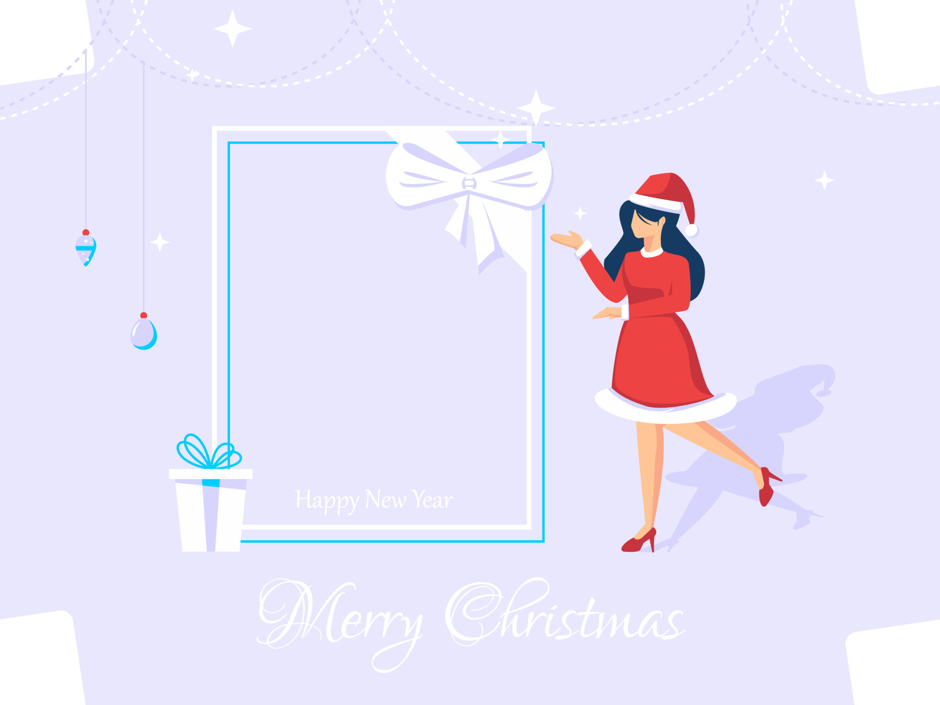 Social media design concept. New Year's Christmas greetings in blank ... Social media design concept. New Year's Christmas greetings in blank ...
