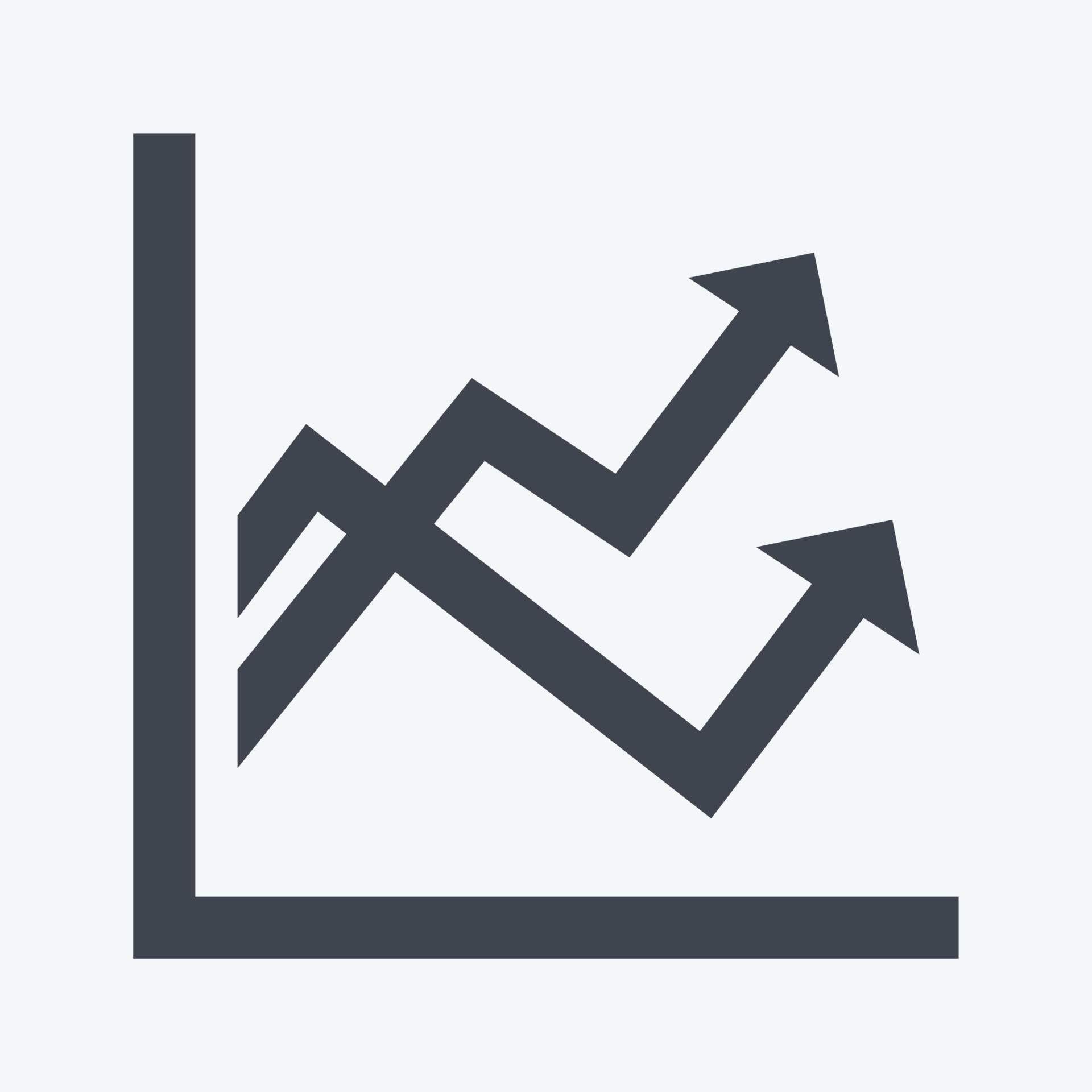 Multiple Line Graph Icon in trendy glyph style isolated on soft blue ...