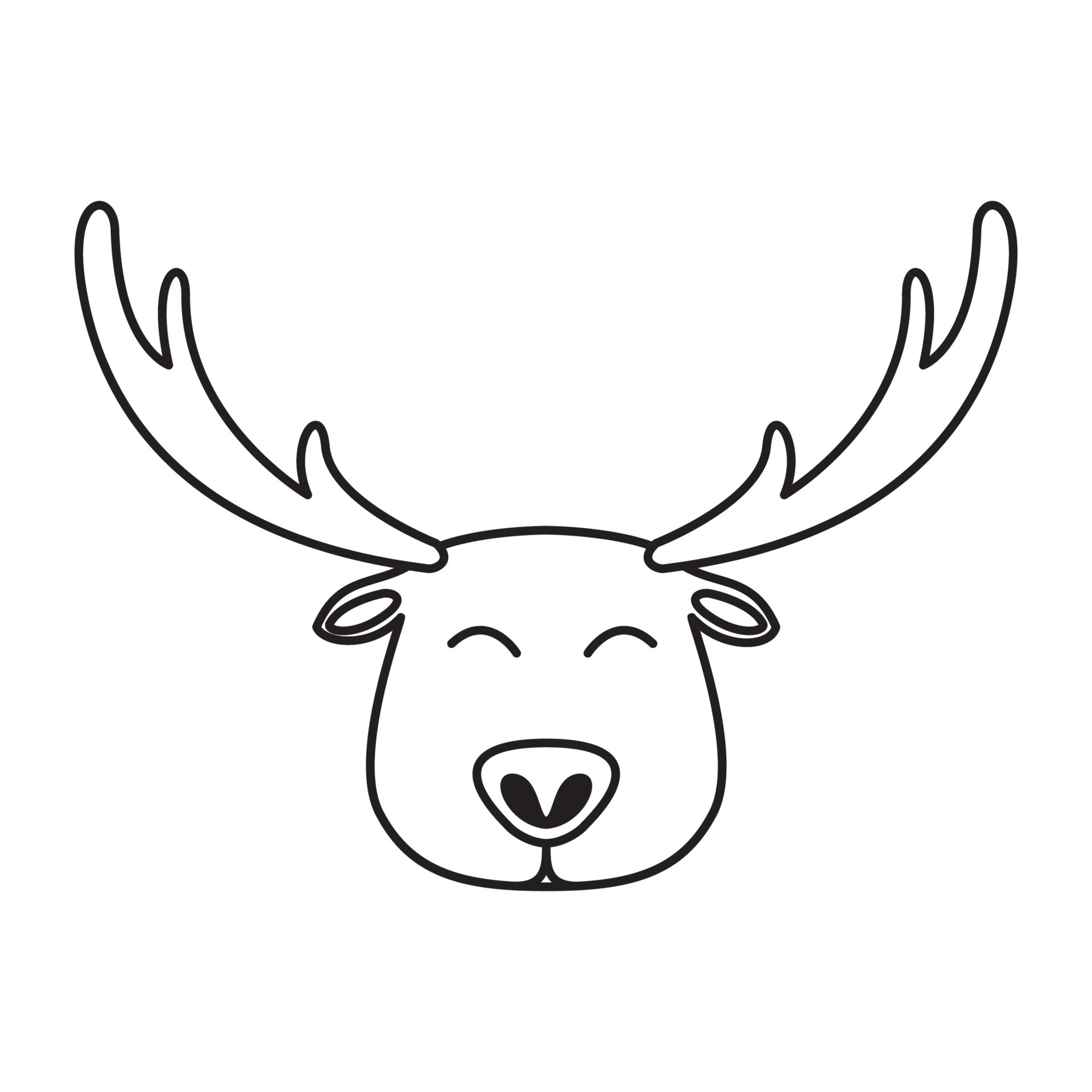 Reindeer Head Outline