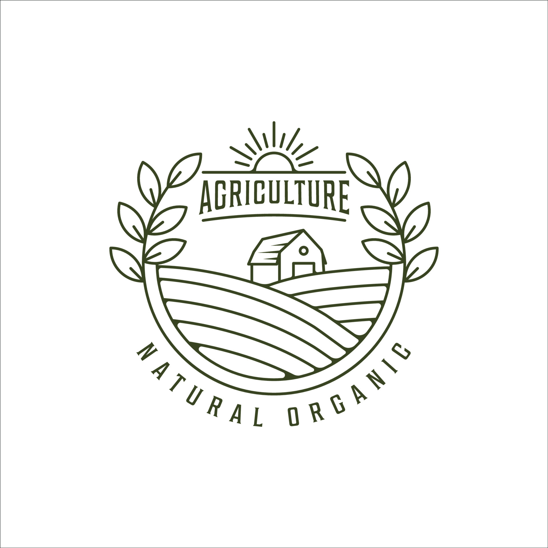 barn farm logo line art vintage vector illustration template icon graphic design. agriculture ...