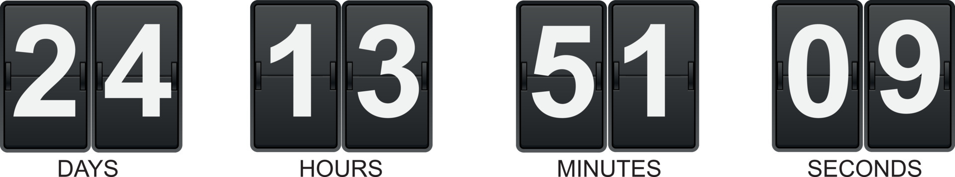 Realistic Flip Countdown Clock Counter Timer Flat Count Down Day