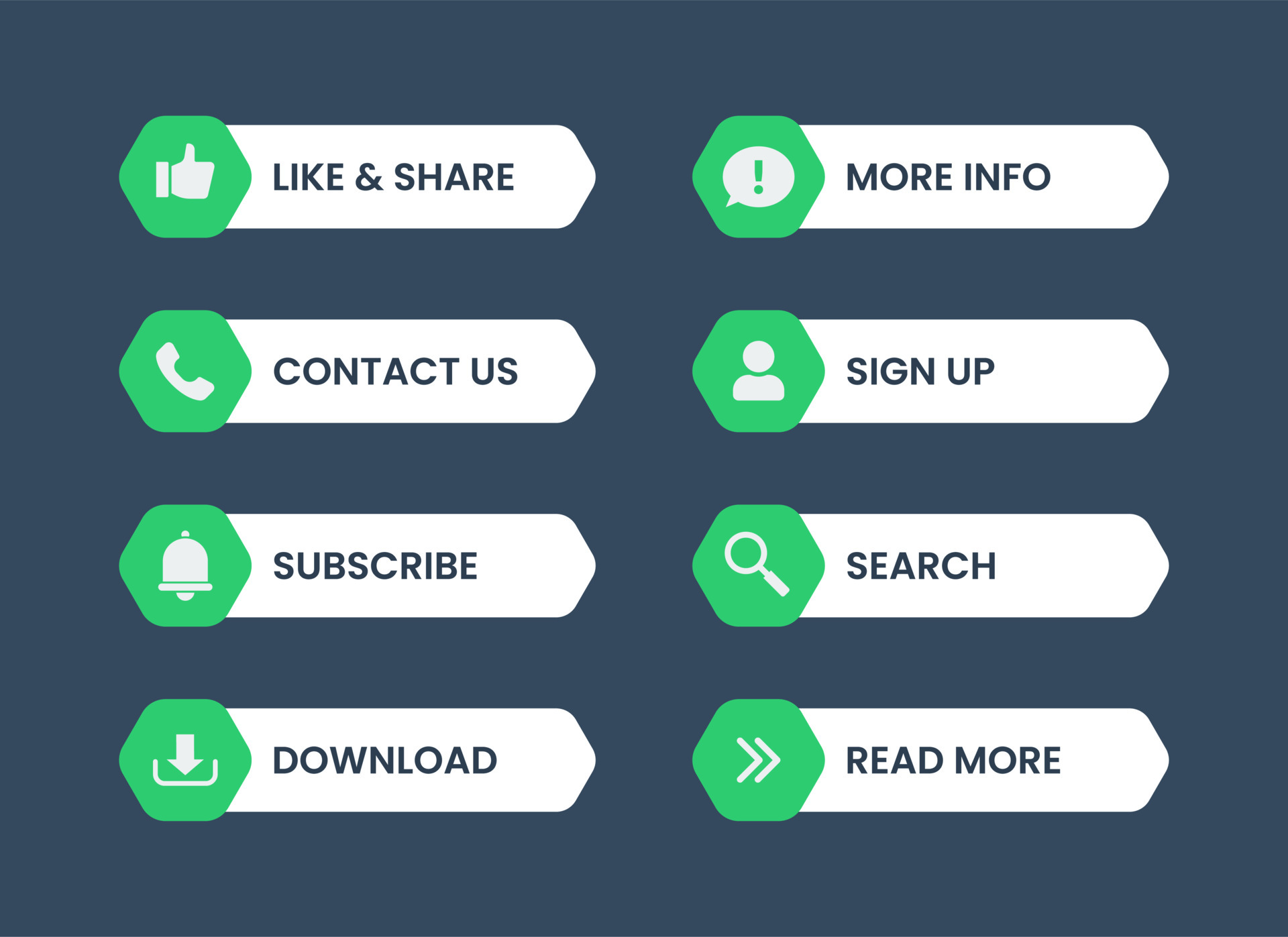 Flat Design Call To Action Button Collection Suitable For Many