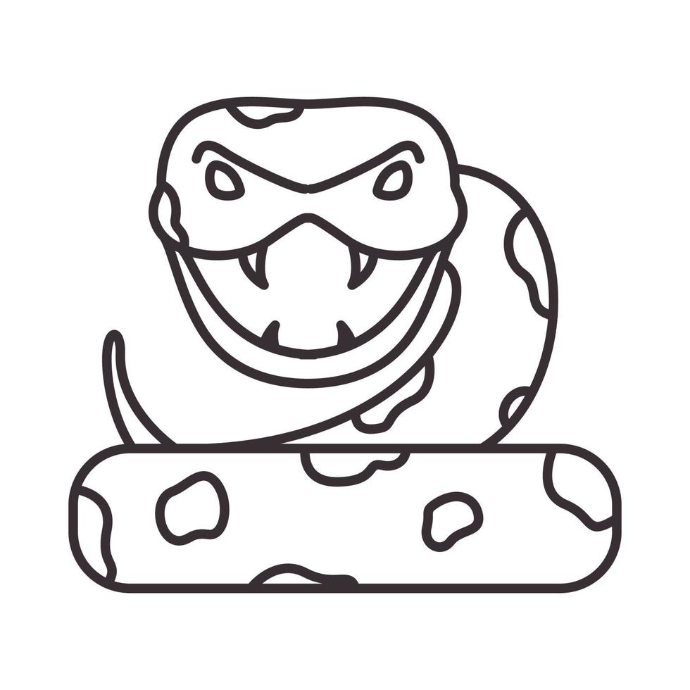 animal cartoon lines snake Python logo vector symbol icon design ...