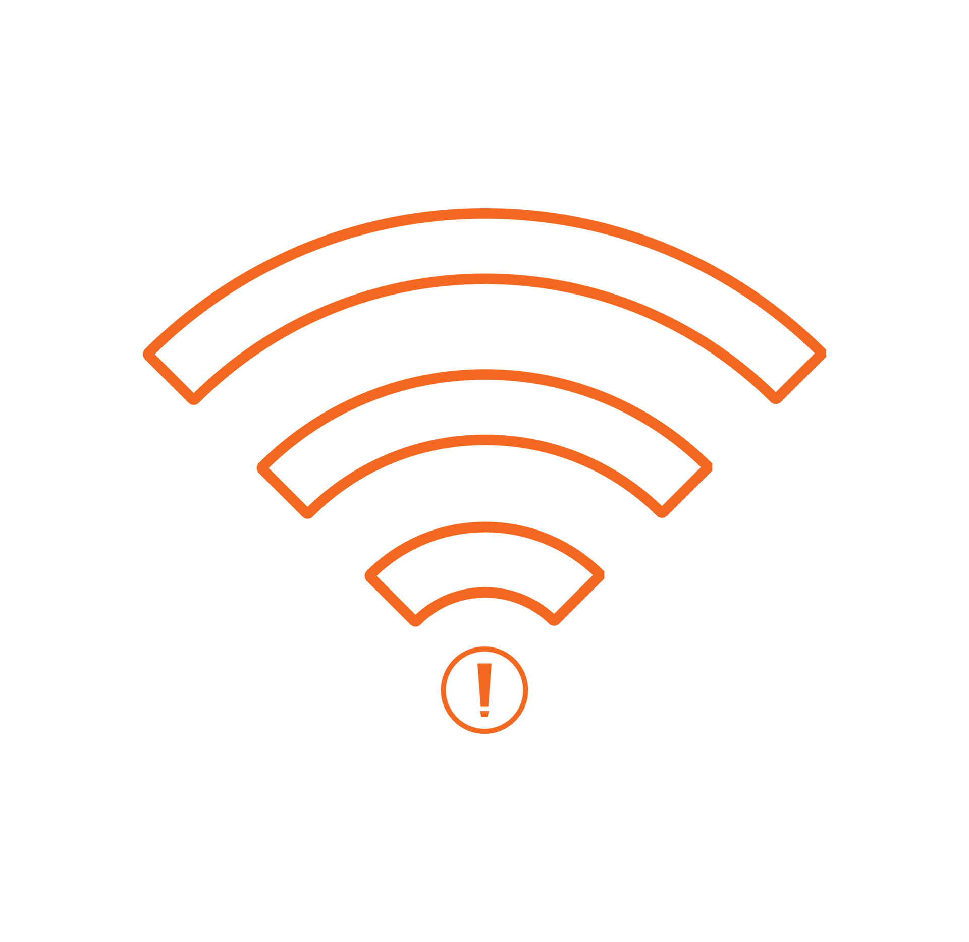 No Wifi Wireless Icon Vector Orange Color No Wi Fi Connection Icon