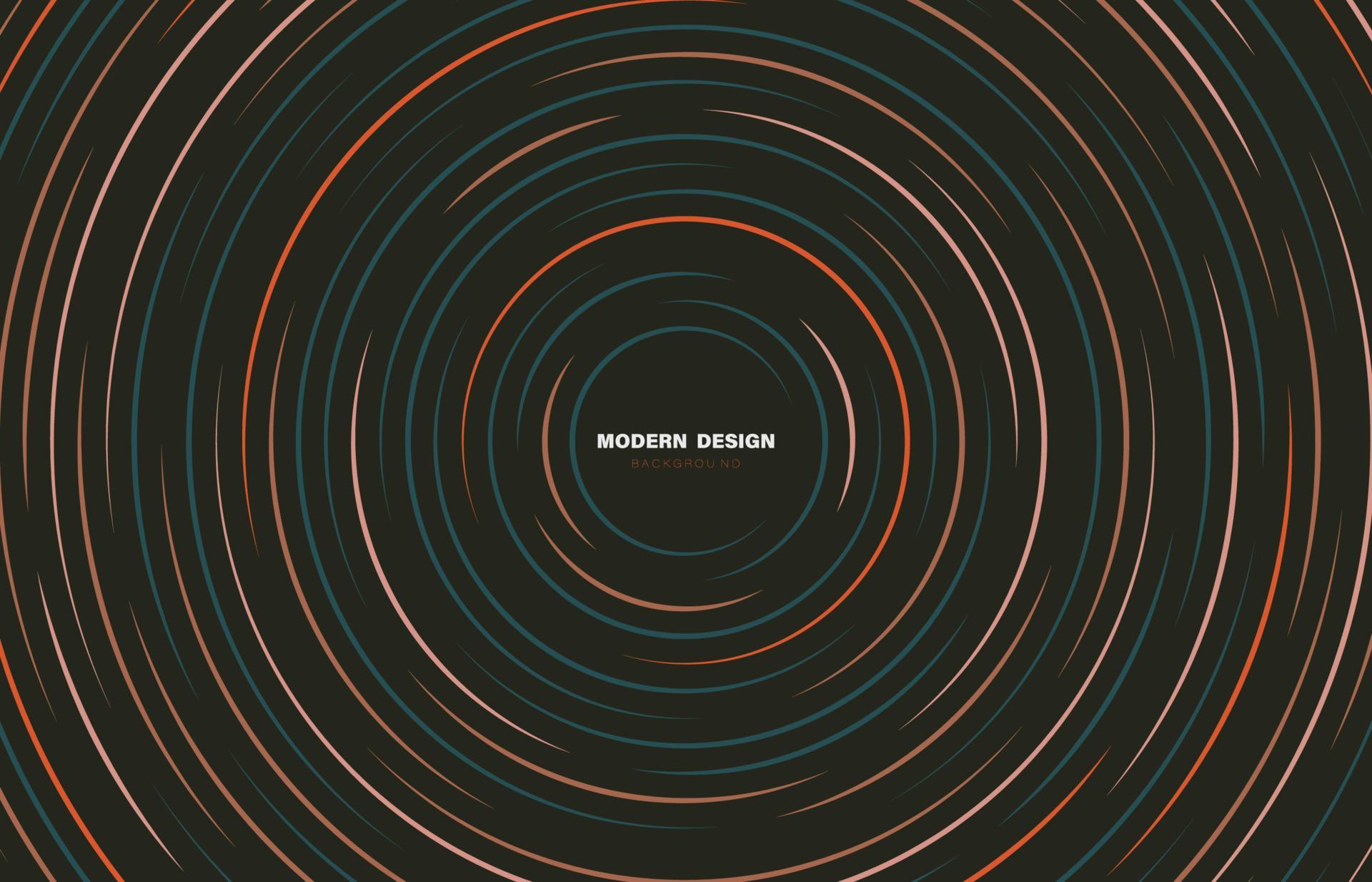 Abstract circle lines pattern of colorful center artwork. Overlapping ...